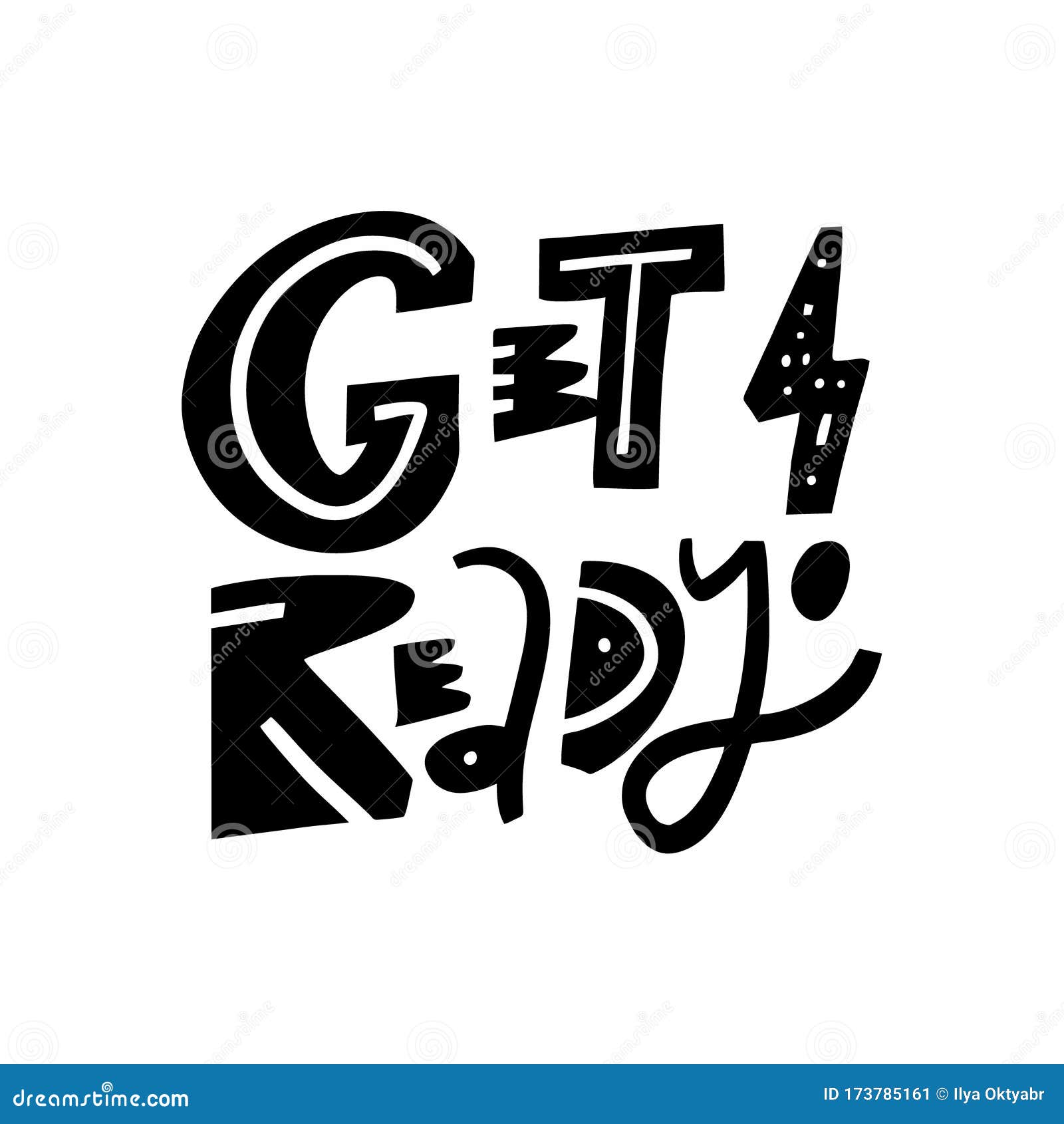 Get Ready Hand Drawn Vector Lettering. Modern Typography. Vector ...