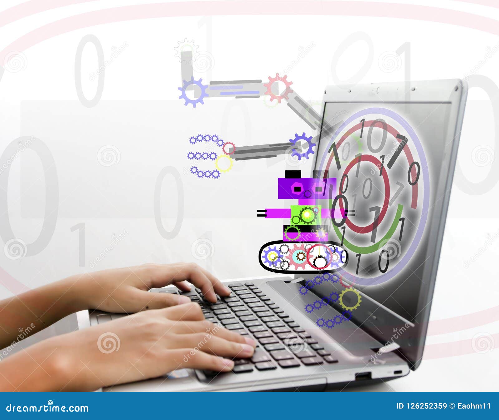 Get Ready Learning Robot for New Experience by Internet Stock Image ...