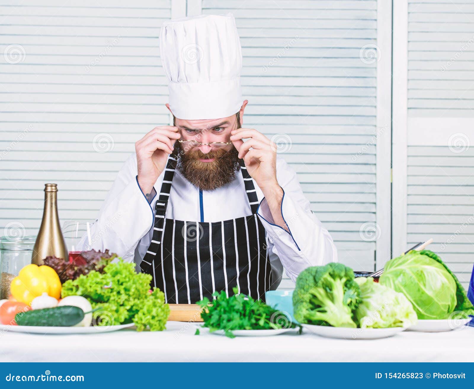 Get Ready. Man Bearded Chef Getting Ready Cooking Delicious Dish. Chef ...