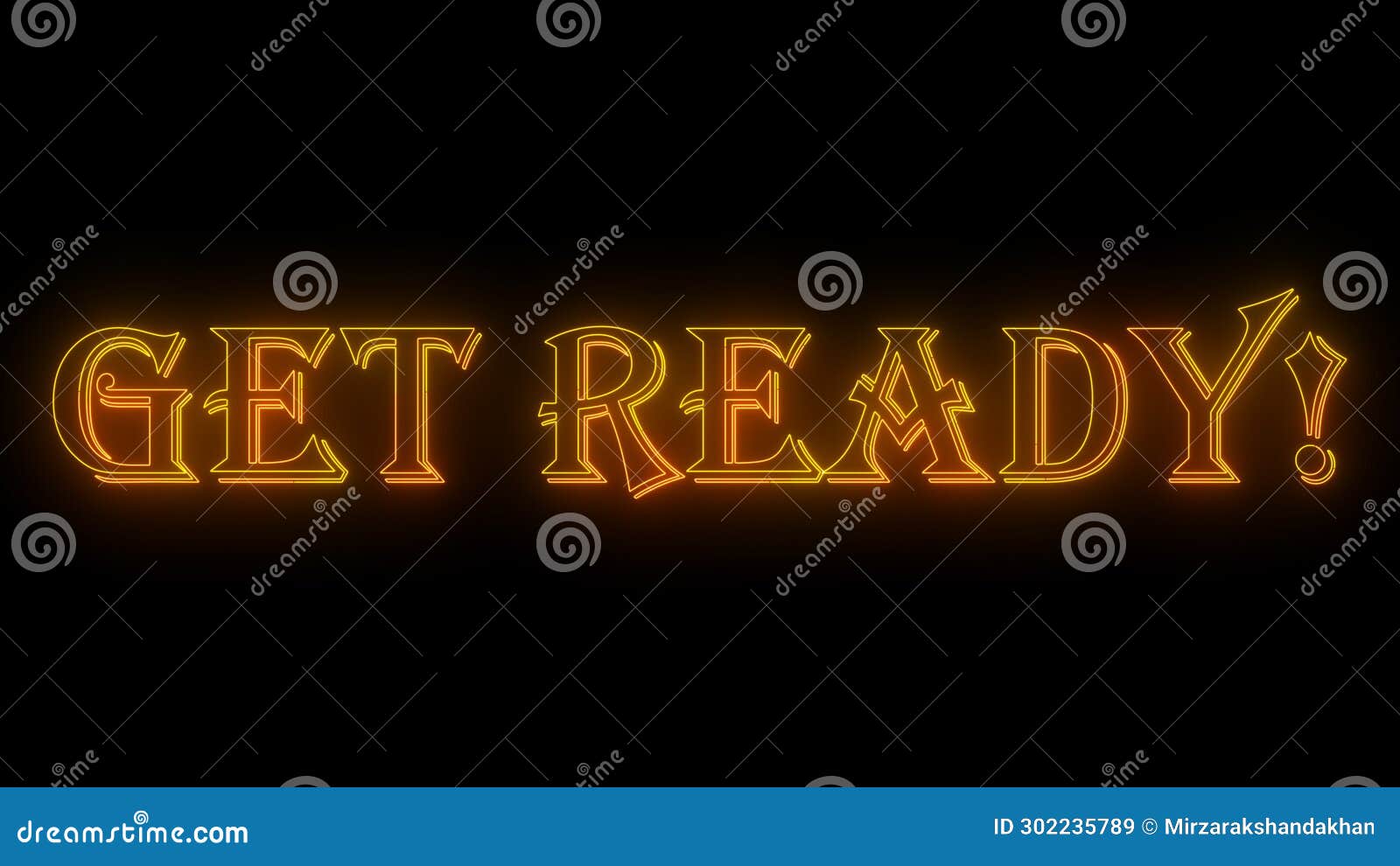 Get Ready! Neon Glowing Text Illustration. Neon-colored Get Ready! Text ...