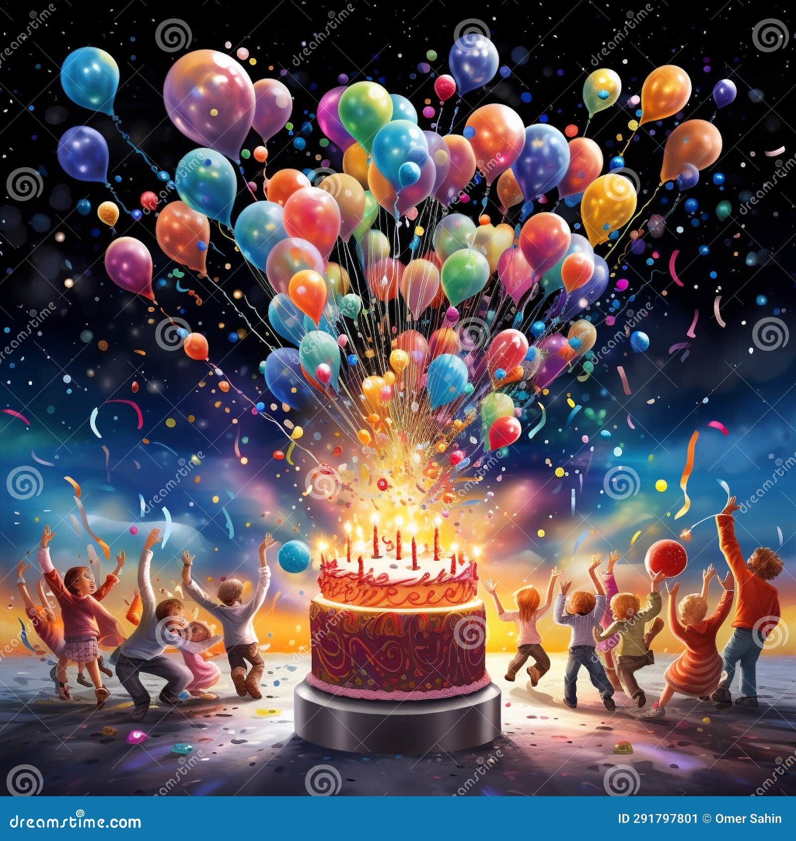 Whimsical Birthday Celebration Stock Image - Image of excitement ...