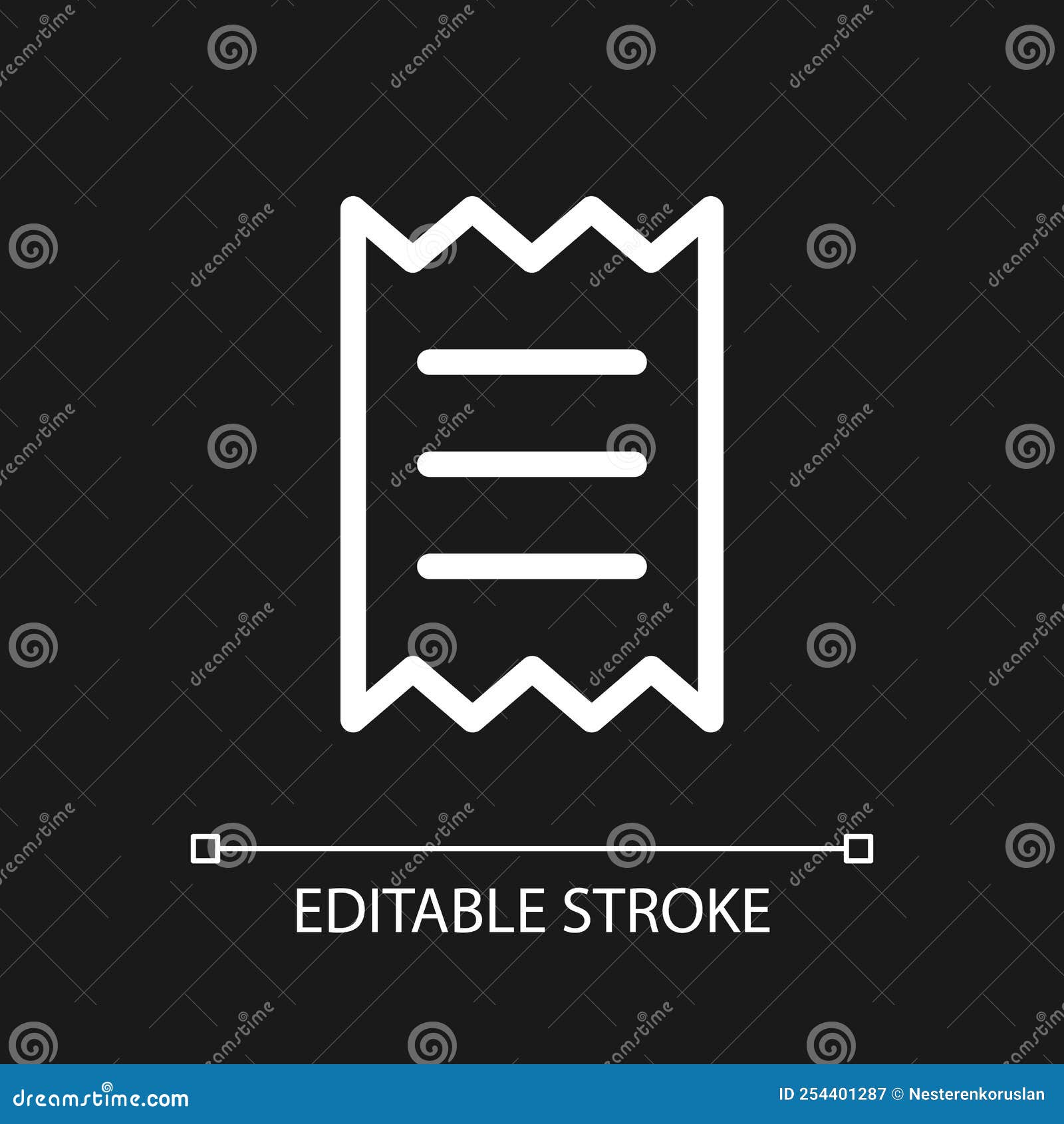 Get Receipt for Purchase Pixel Perfect White Linear Ui Icon for Dark ...