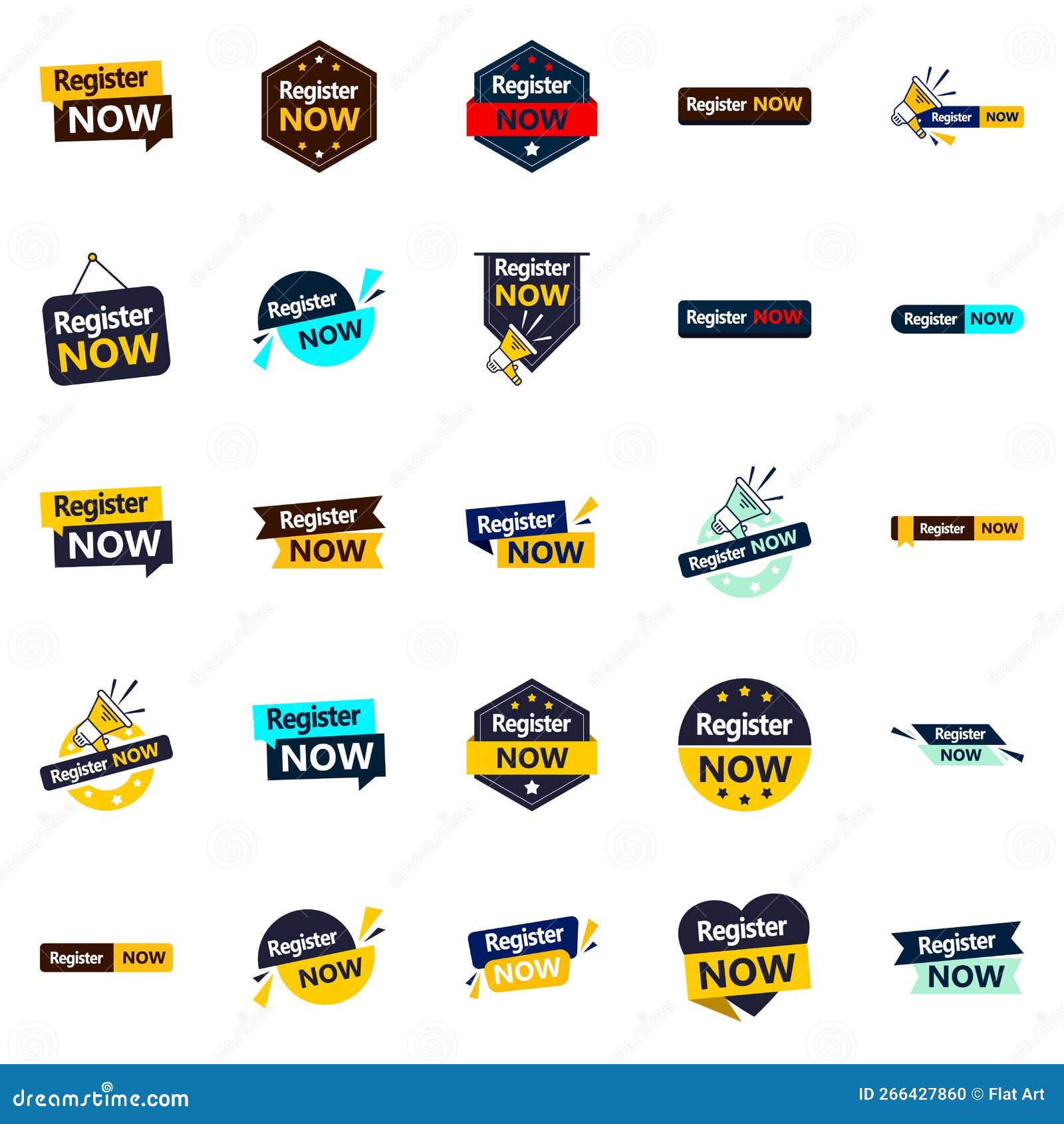 Get Registered Now 25 Attention Grabbing Typographic Banners Stock ...