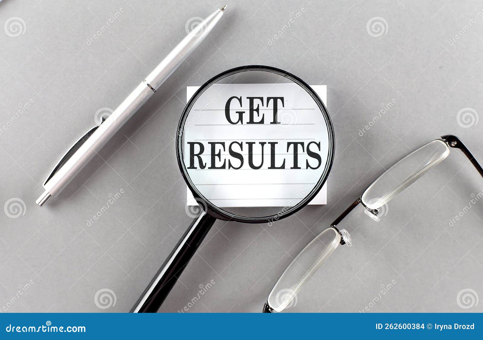 GET RESULTS Text Written on a Sticky with Pencil and Glasses Text ...