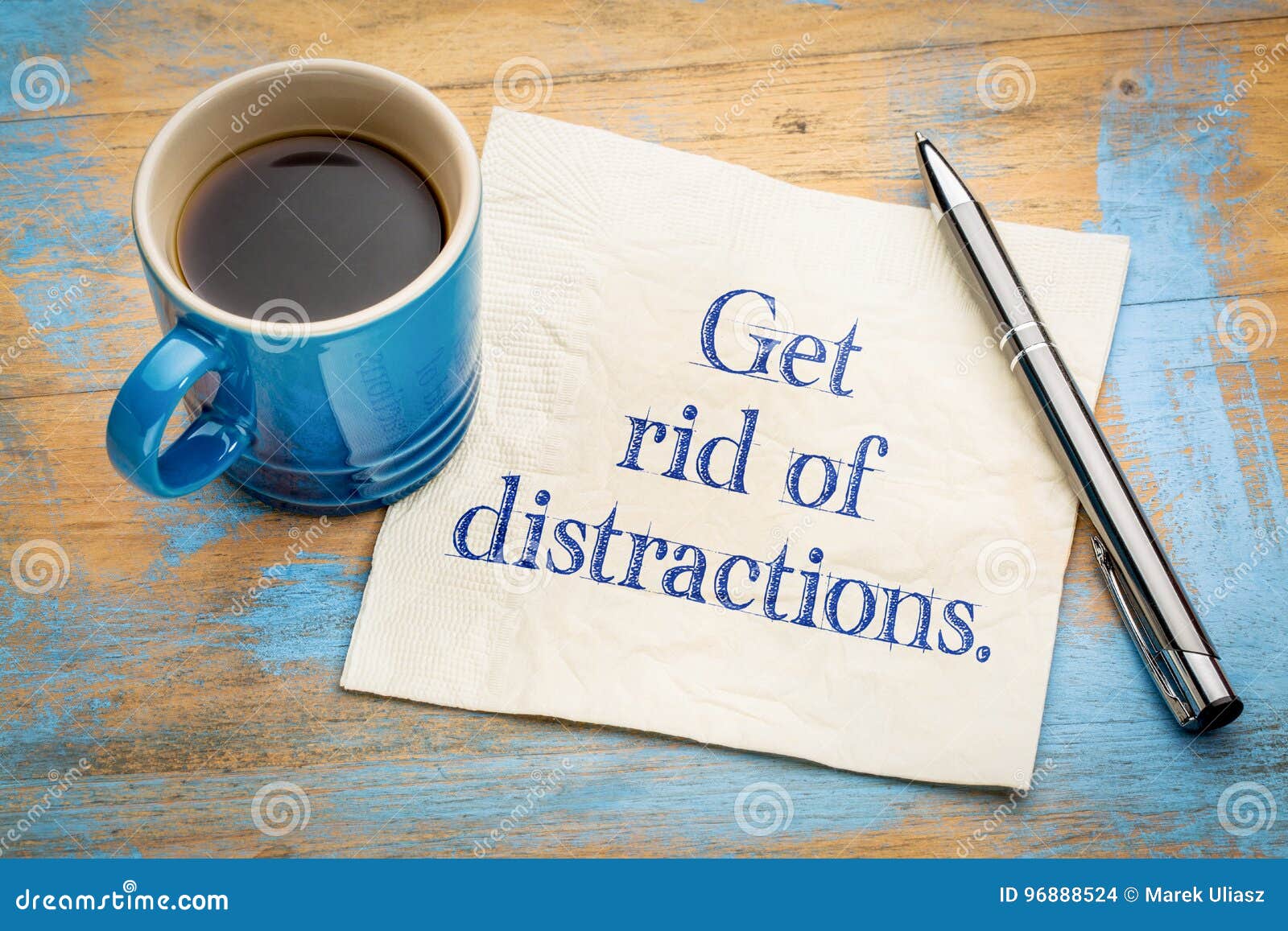 Get Rid of Distractions Advice or Reminder Stock Photo - Image of ...