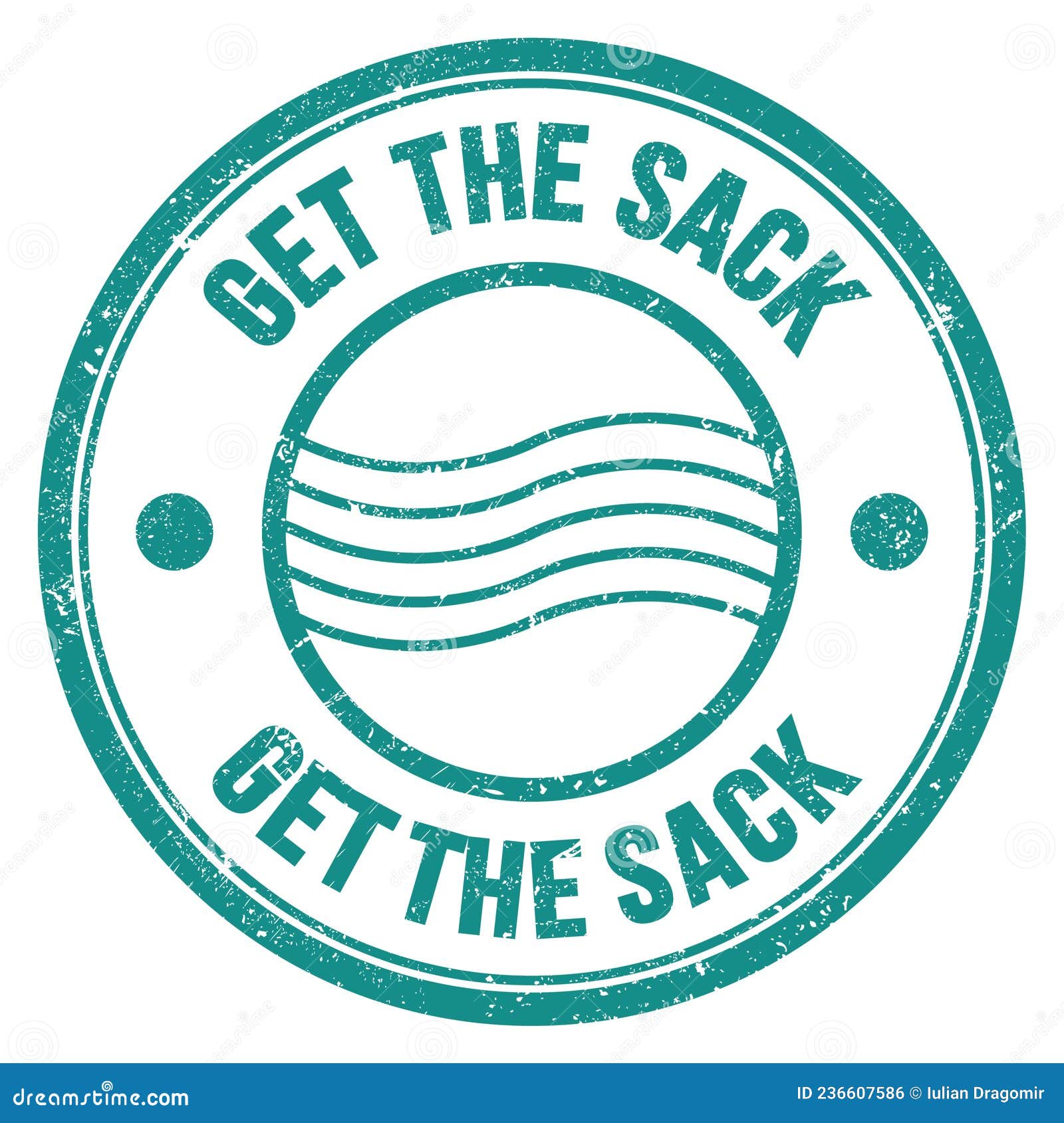 GET the SACK Text Written on Blue Round Postal Stamp Sign Stock ...