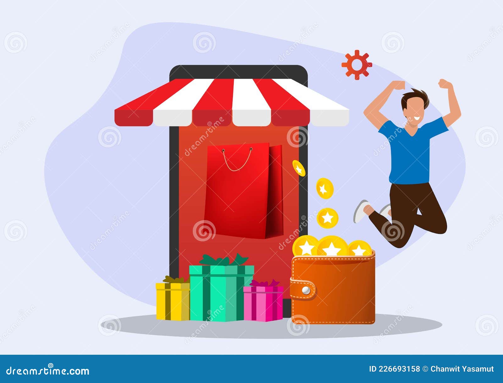 Get Score Ideas Loyalty and Rewards Program. Flat Style Cartoon ...