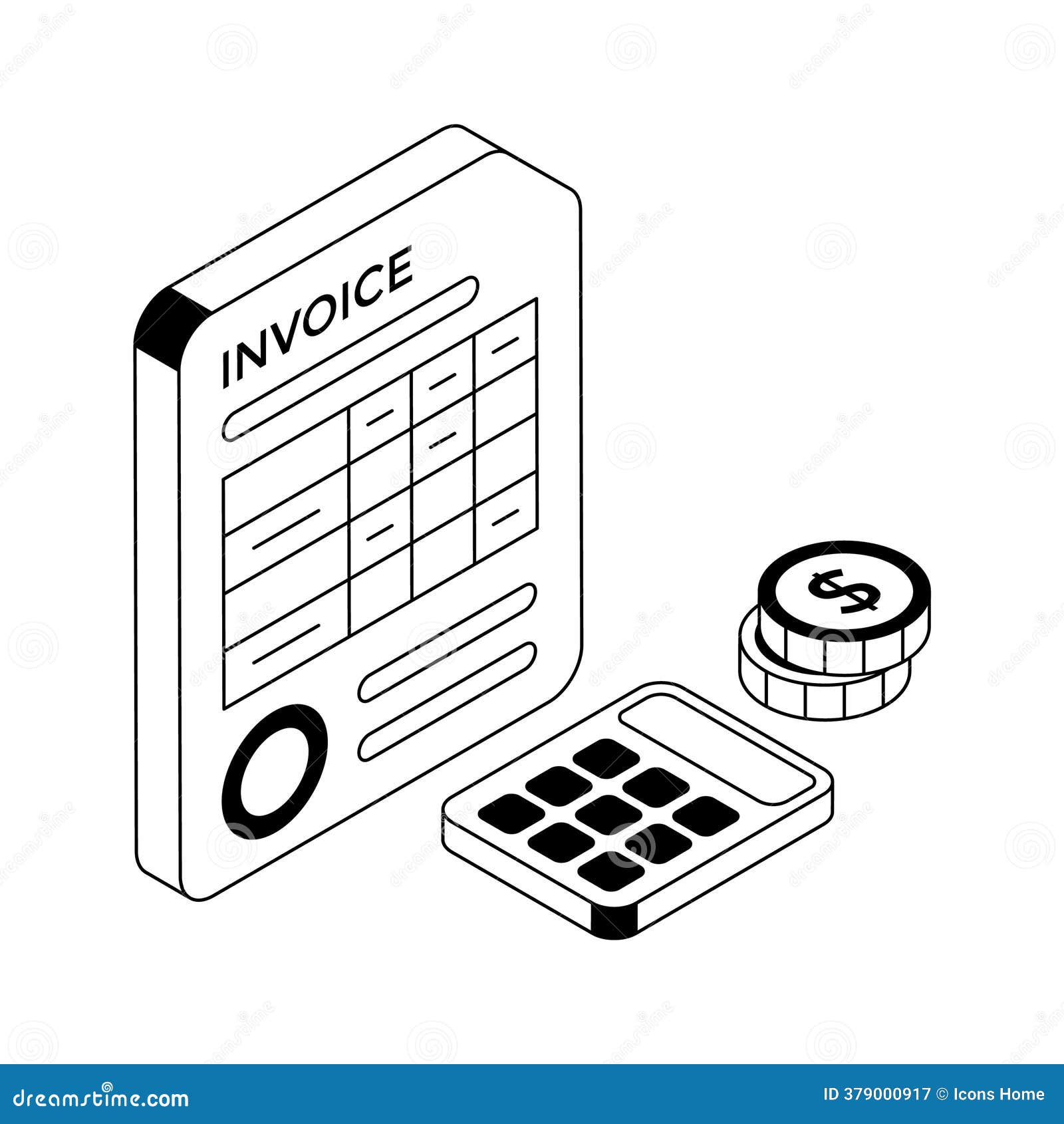 Isometric Invoice And Electricity Meter. Utility Bills Payment ...