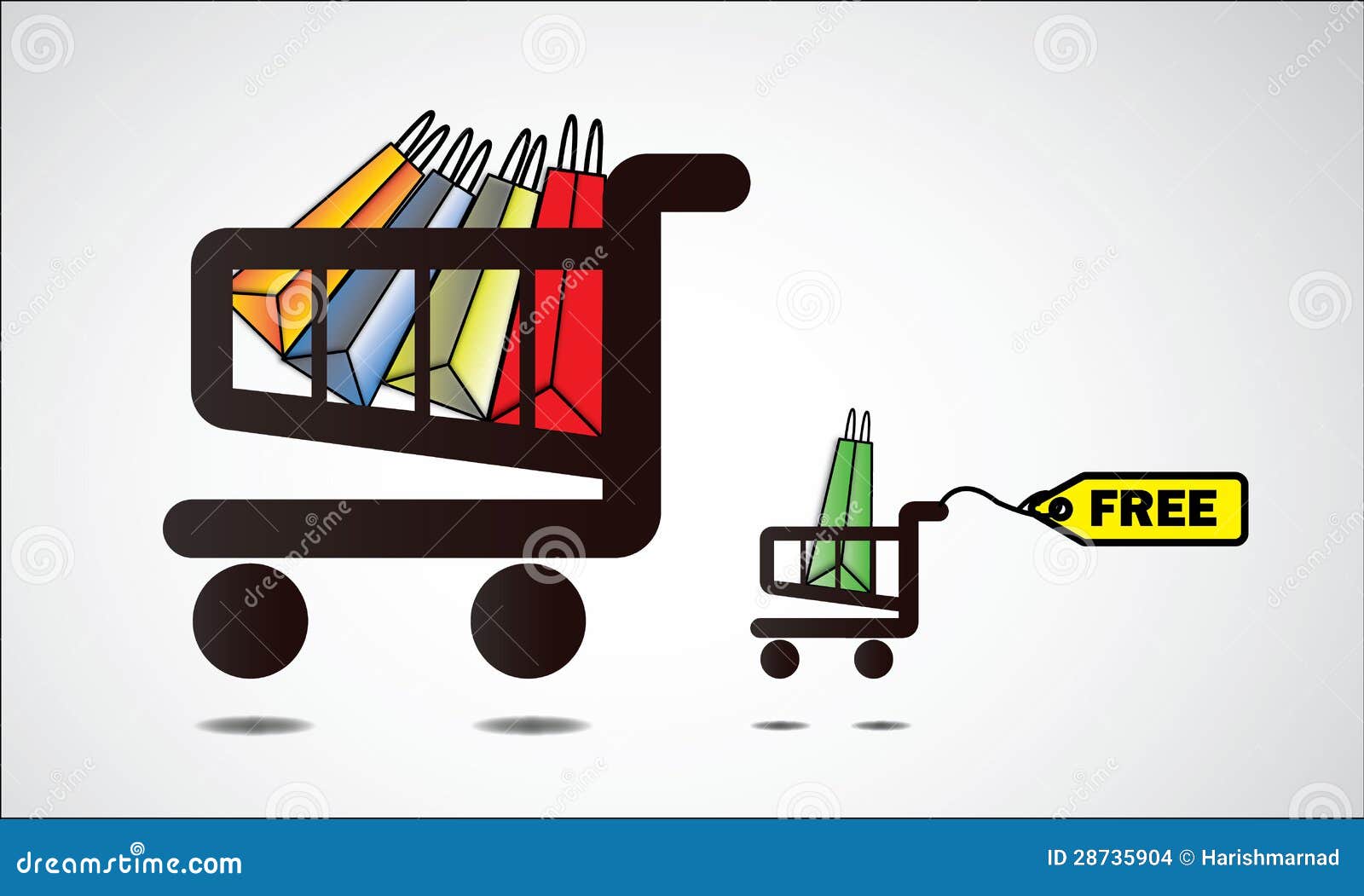 Shopping Free Concept - Get Something Free for Eve Stock Illustration ...