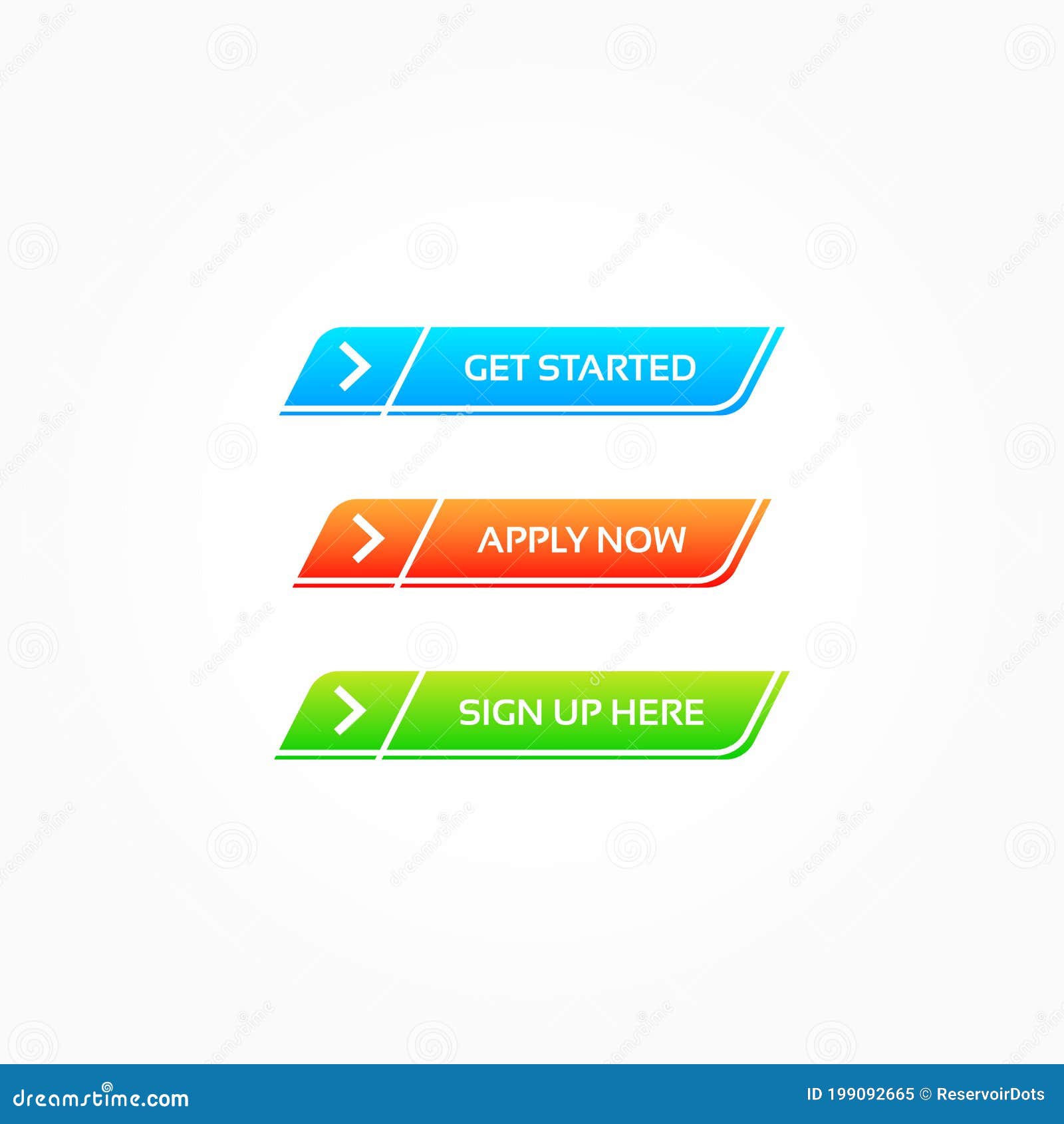 Get Started, Apply Now & Sign Up Here Buttons Stock Vector ...
