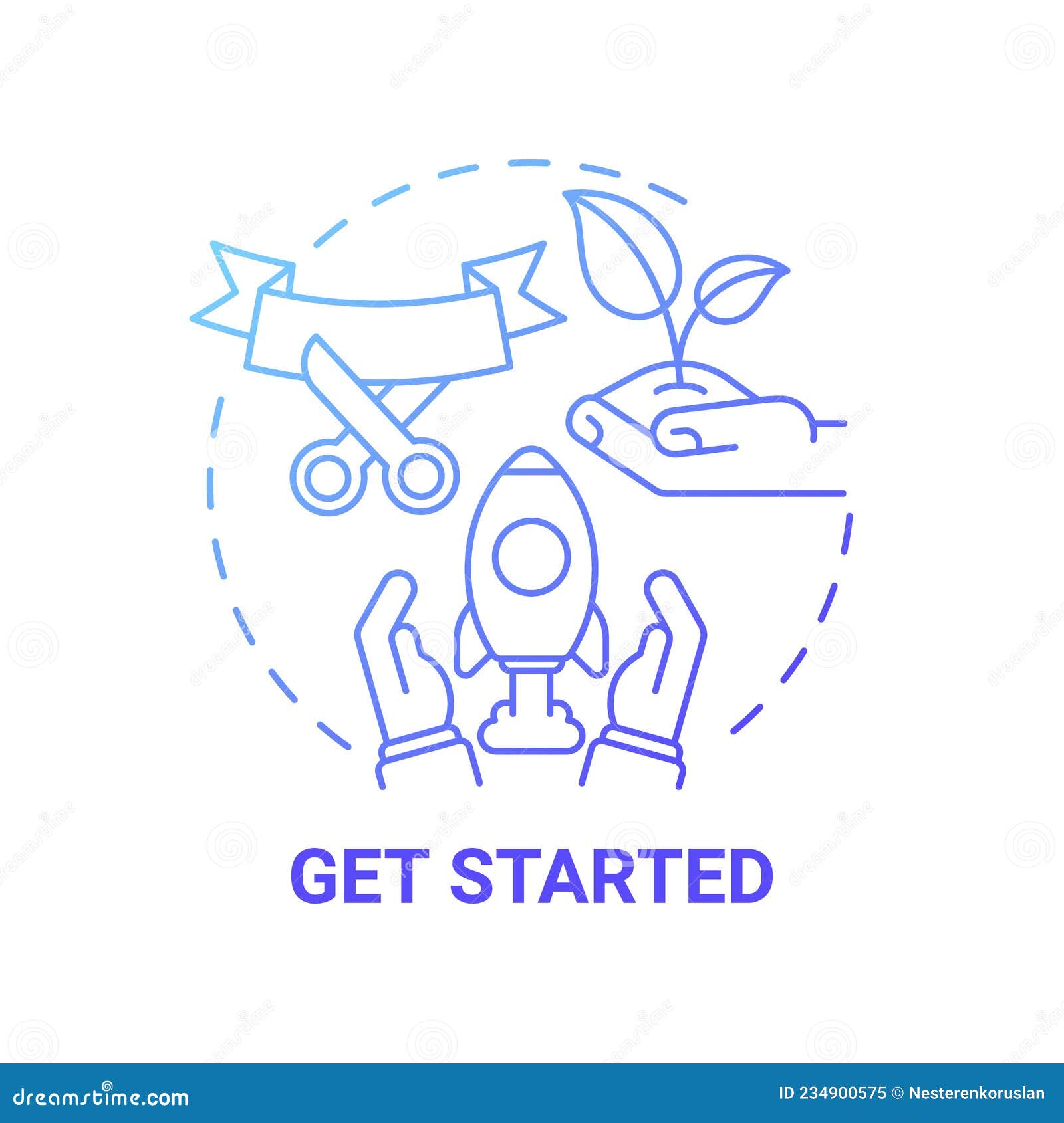 Get Started Blue Gradient Concept Icon Stock Vector - Illustration of ...