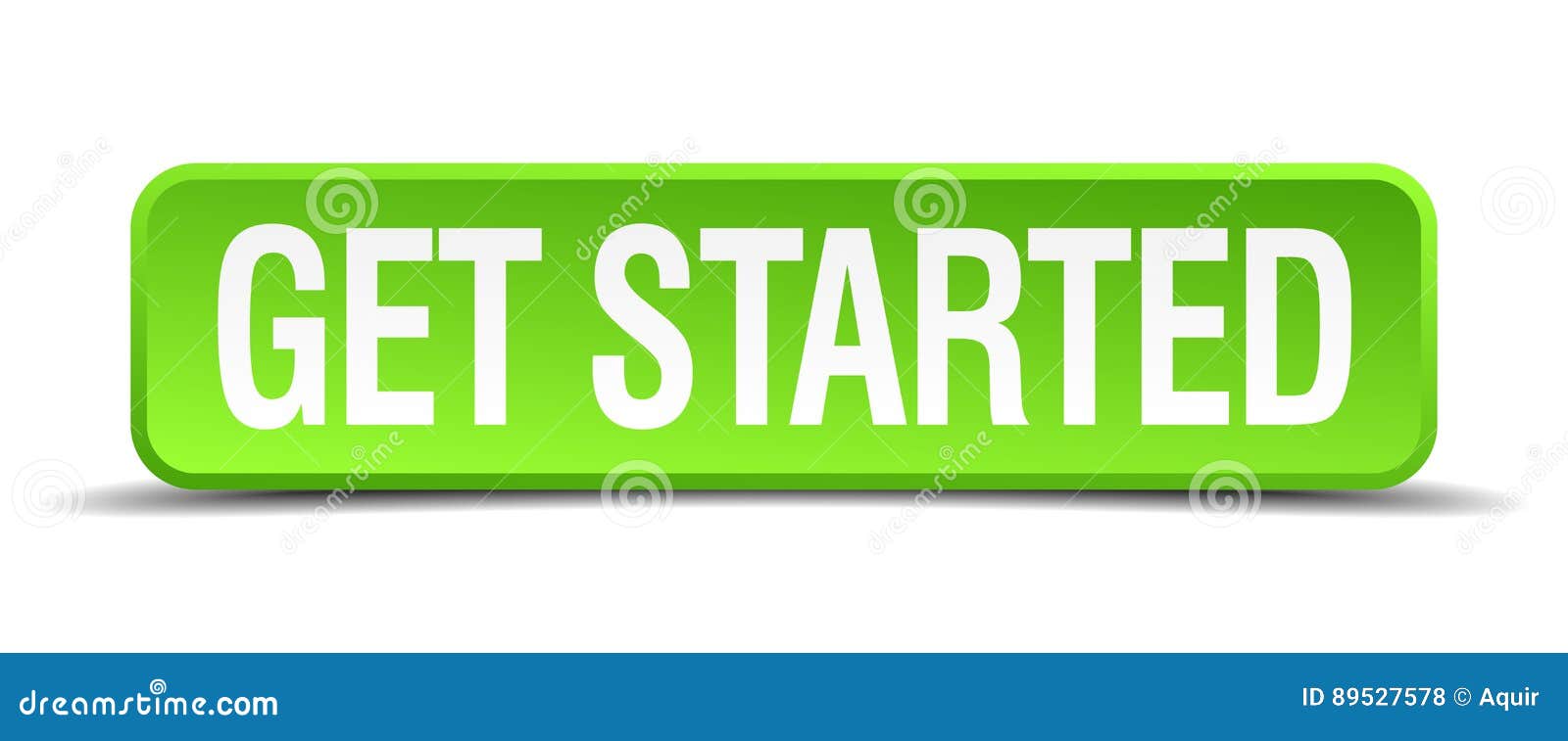 Get Started Green Square Isolated Button Stock Vector - Illustration of ...