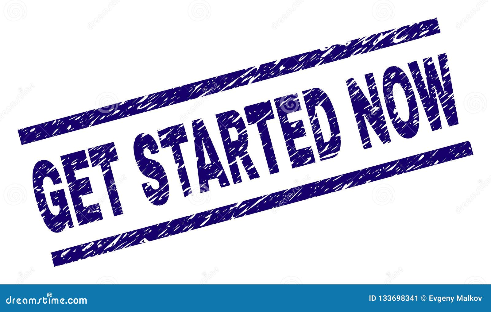 Scratched Textured GET STARTED NOW Stamp Seal Stock Vector ...