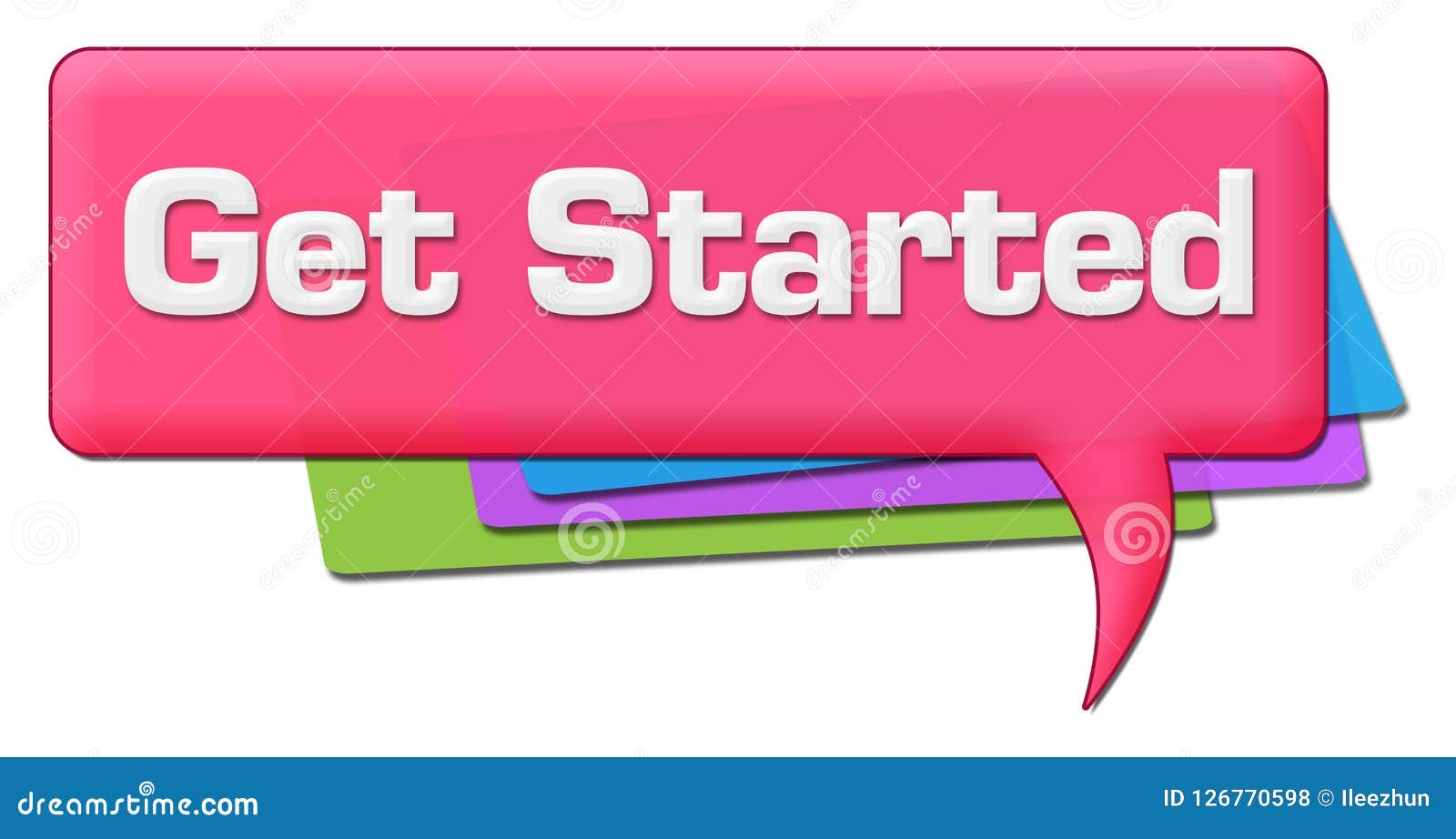Get Started Pink Colorful Comment Symbol Stock Illustration ...