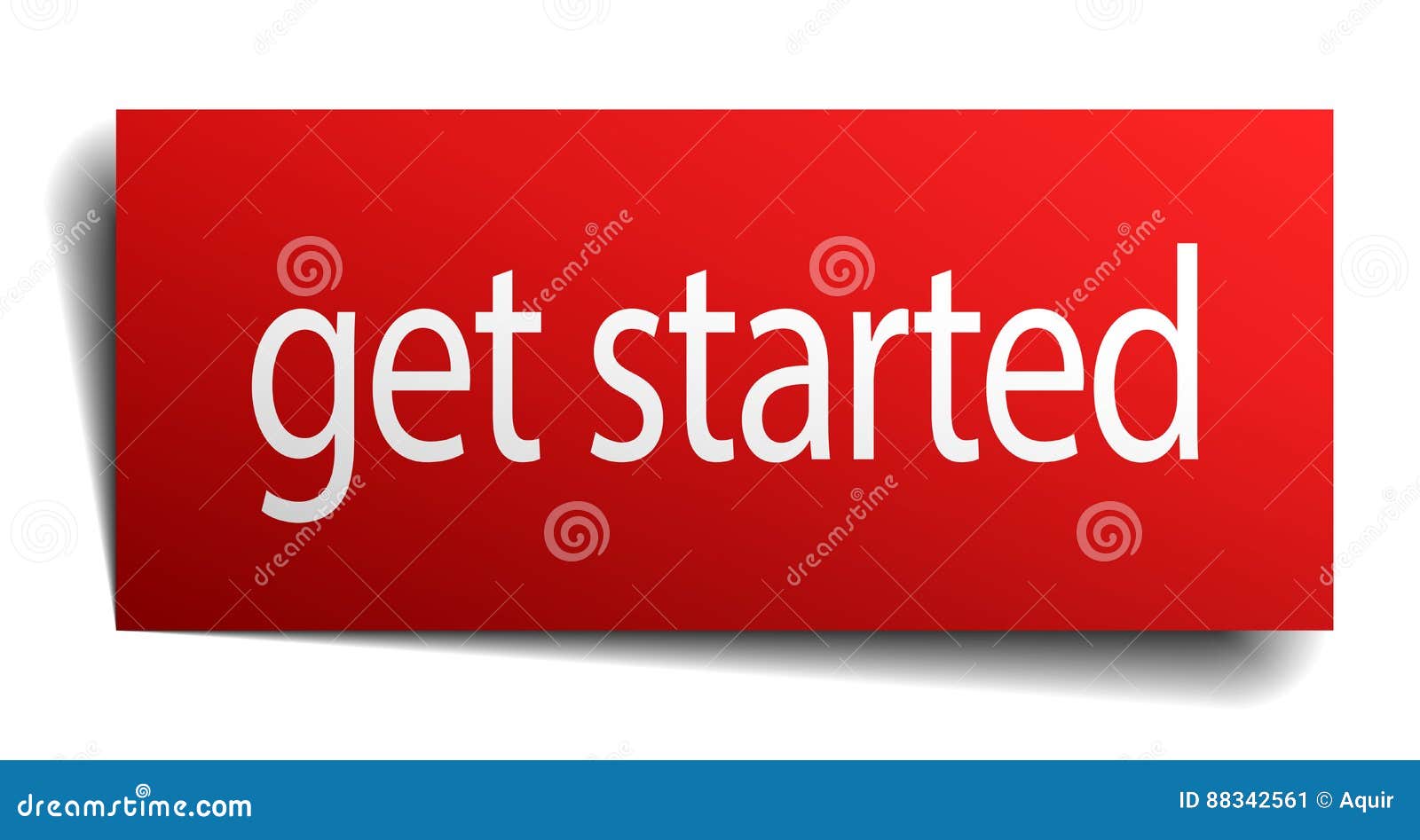 Get Started Red Square Isolated Paper Sign Stock Vector - Illustration ...