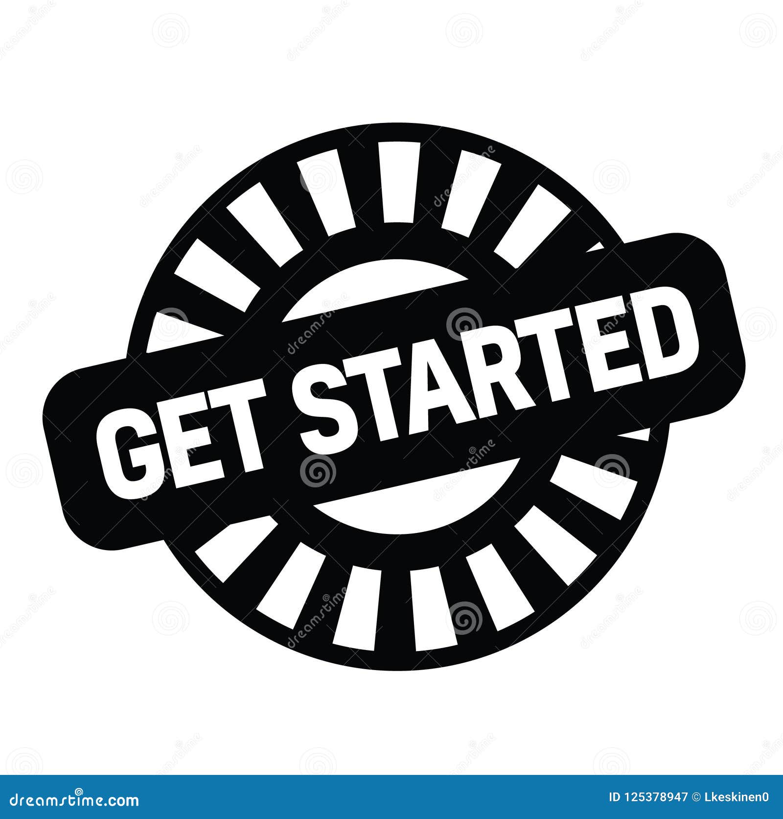 Get started rubber stamp stock vector. Illustration of hobby - 125378947