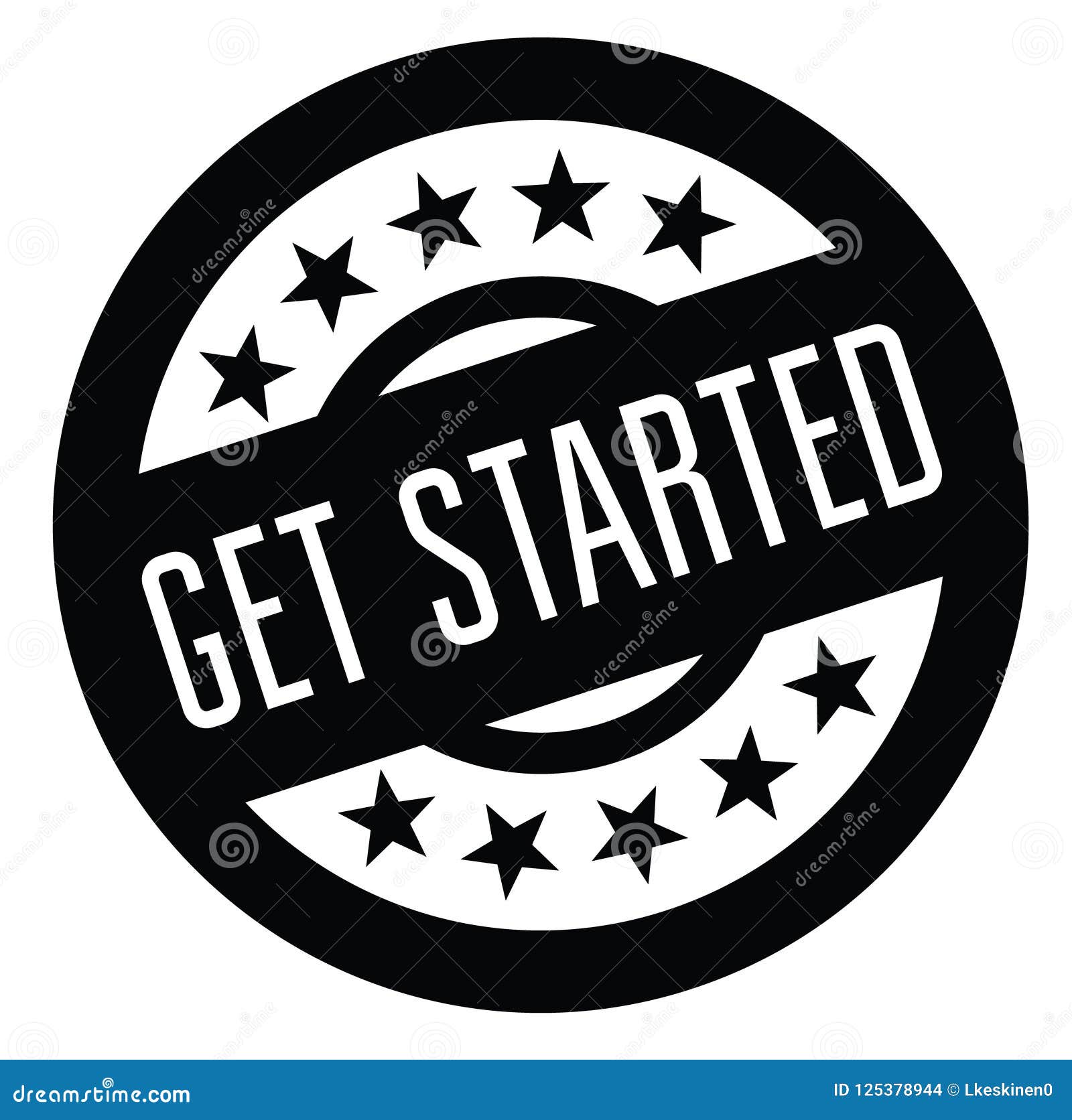 Get started rubber stamp stock vector. Illustration of sticker - 125378944