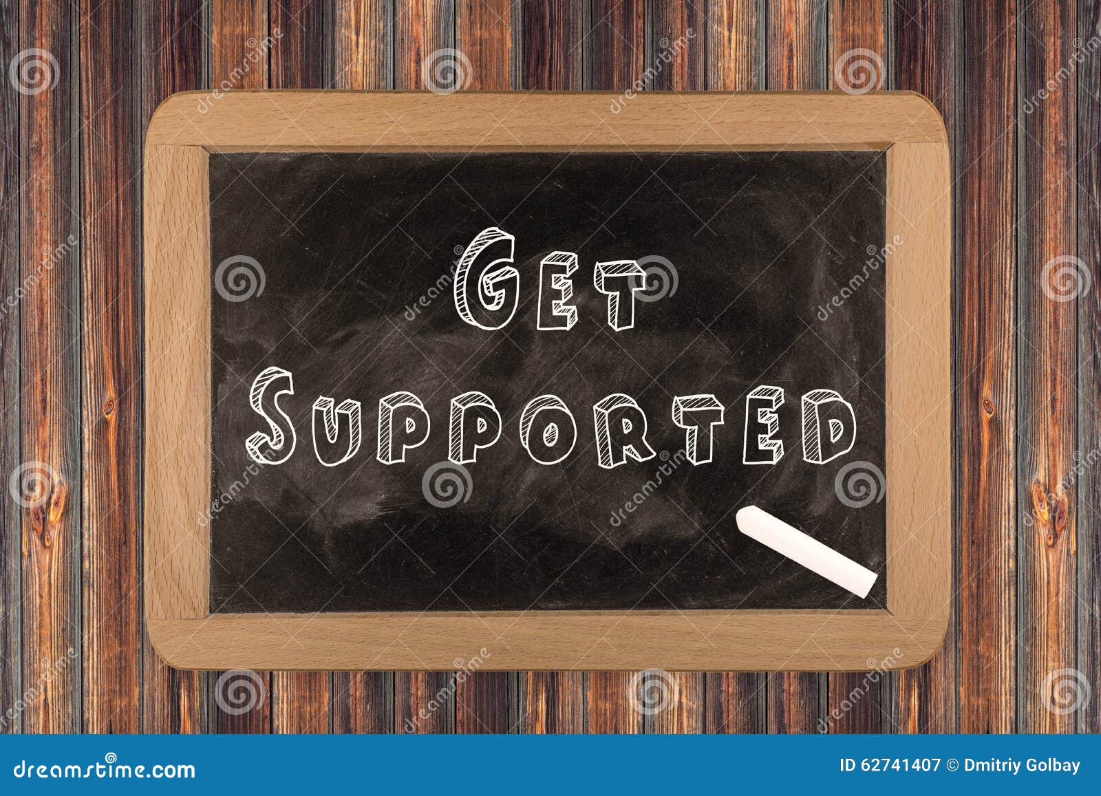 Get supported - chalkboard stock image. Image of outlined - 62741407