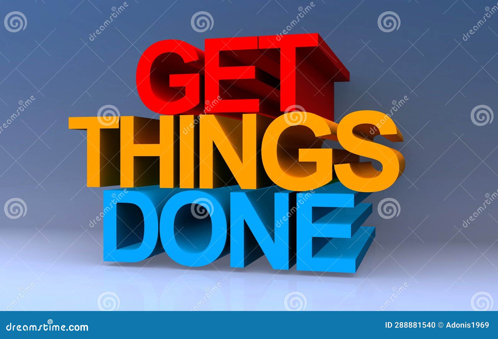 Get things done on blue stock illustration. Illustration of making ...