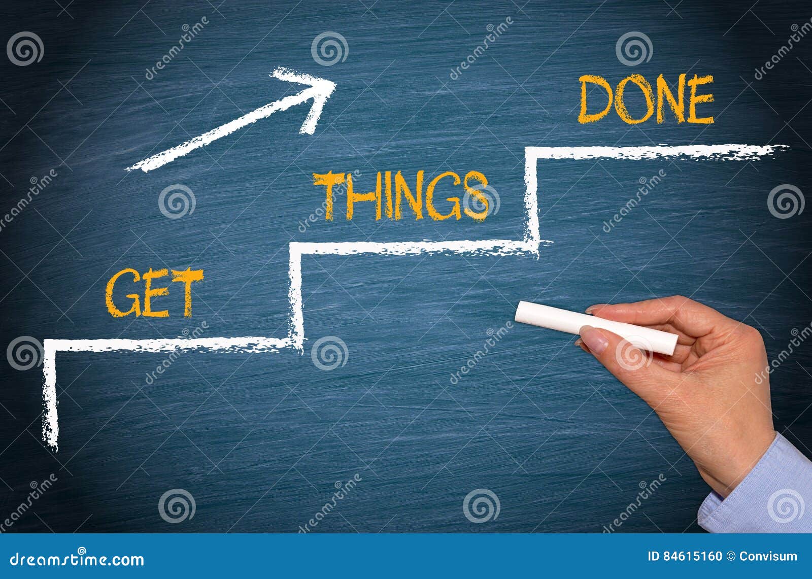 Get Things Done - Ladder with Text and Arrow Stock Photo - Image of ...