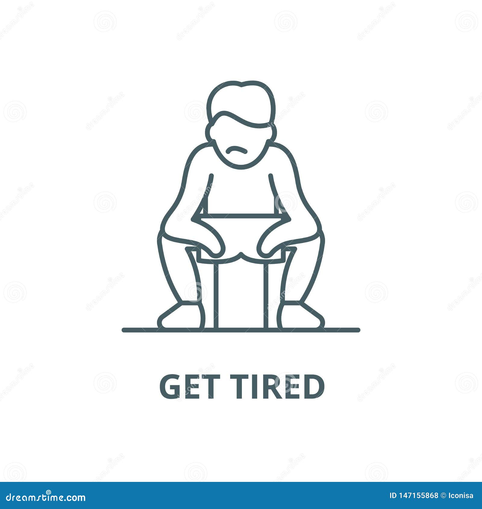 Get Tired Vector Line Icon, Linear Concept, Outline Sign, Symbol Stock ...