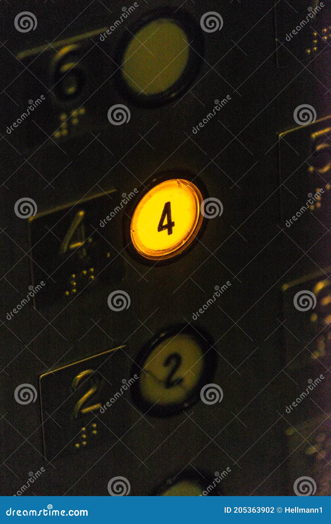 Fourth Floor On The Sign In The Elevator Royalty-Free Stock Photo ...