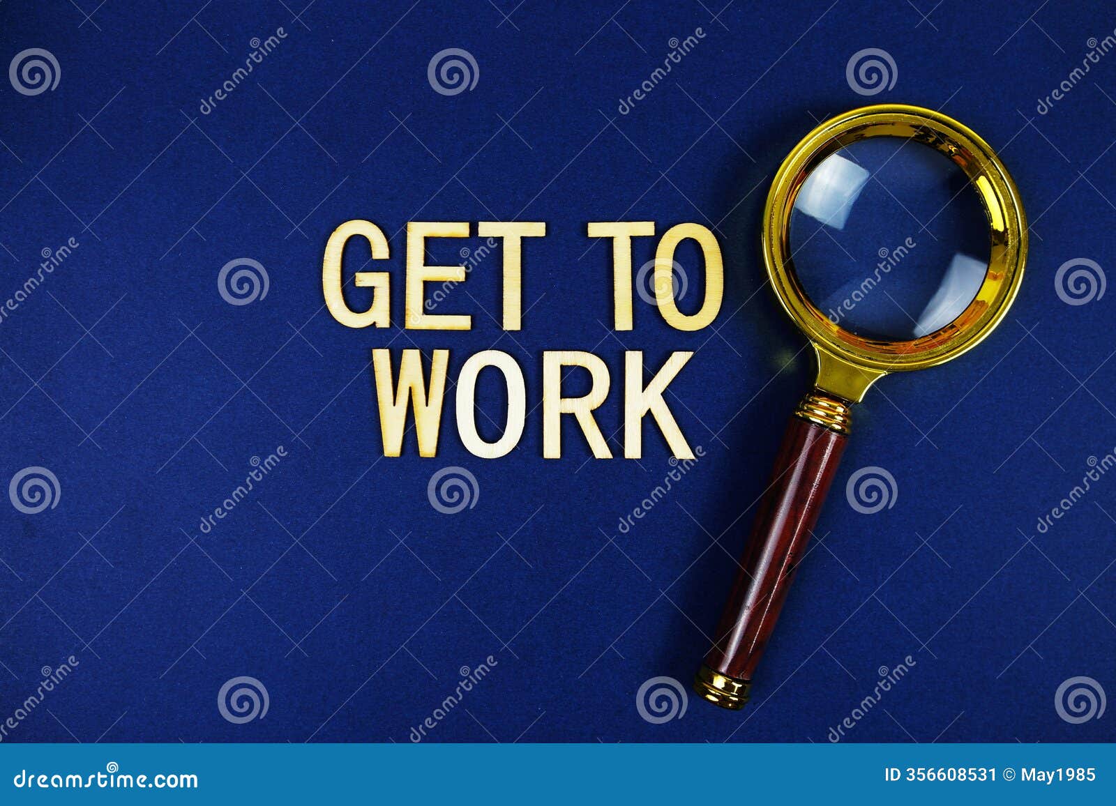 Get To Work Alphabet Letters with Magnifying Glass on Navy Blue ...