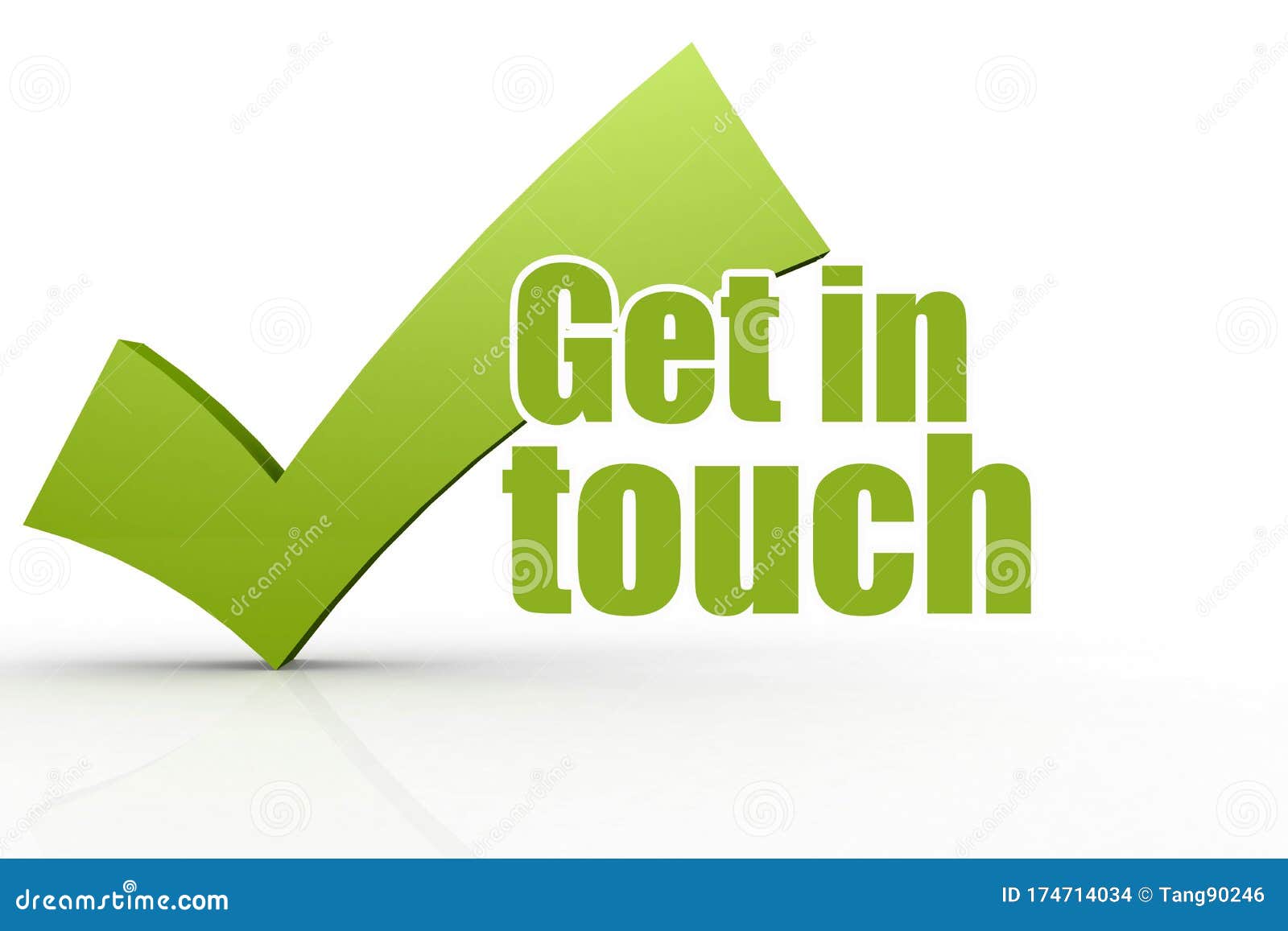 Get in Touch Word with Green Checkmark Stock Illustration ...