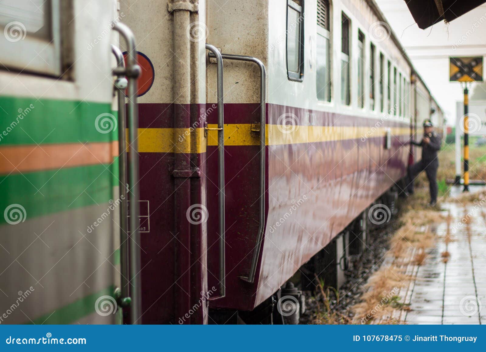 Get on the train. stock image. Image of platform, asian - 107678475