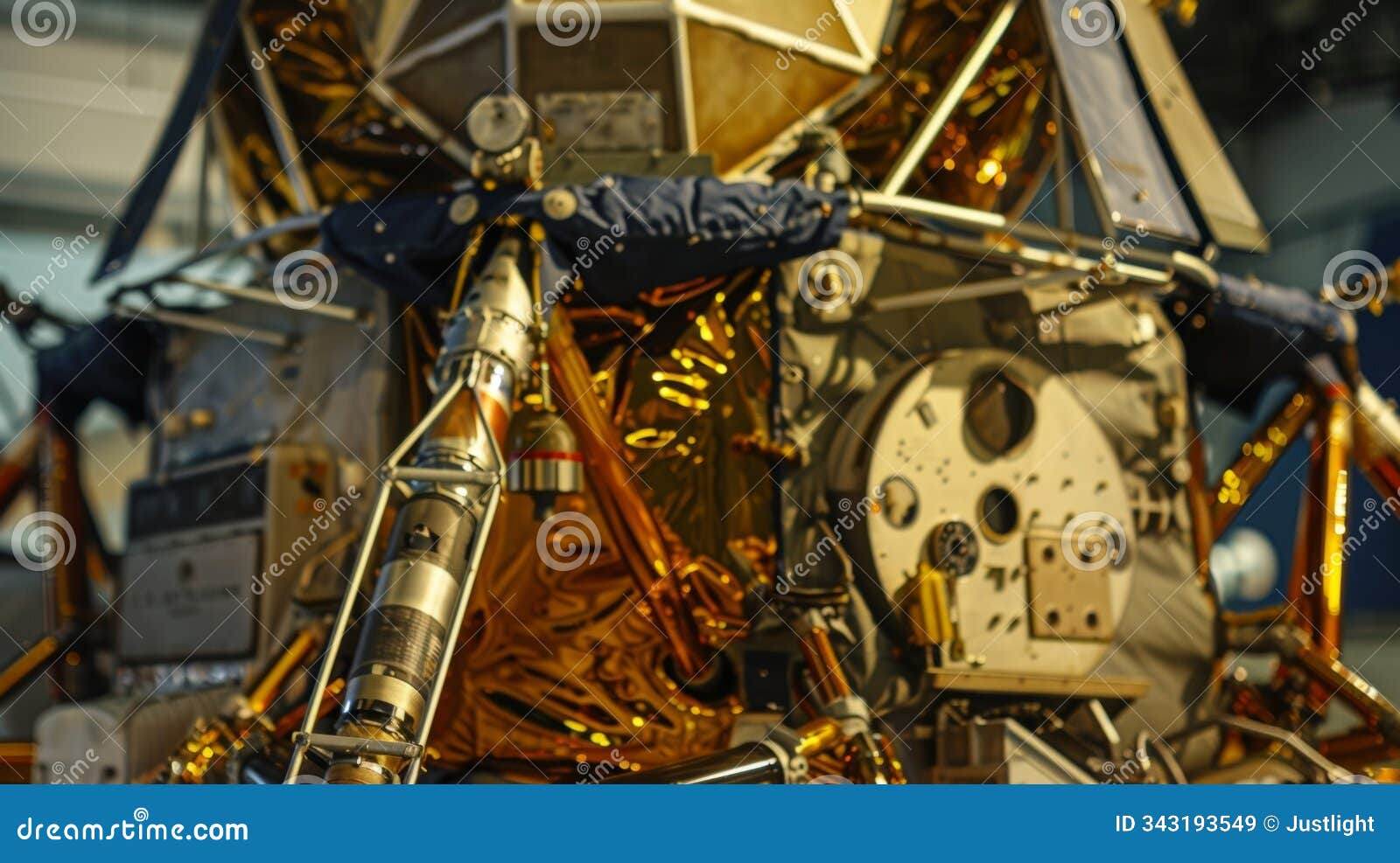 Lunar Module Detail Showing Gold Foil Insulation Covering Stock Image ...