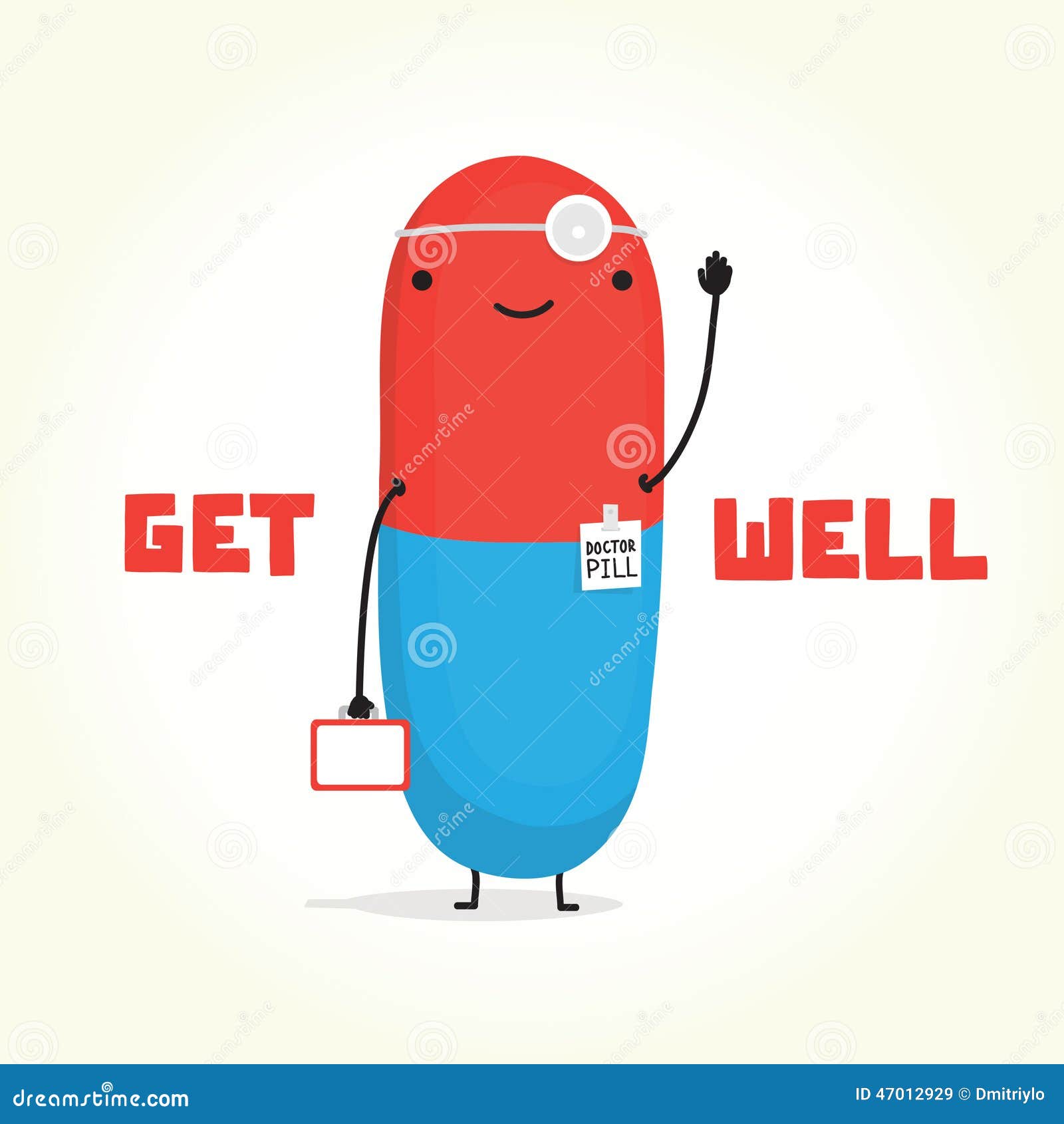 Get well with Doctor Pill stock vector. Illustration of postcard - 47012929