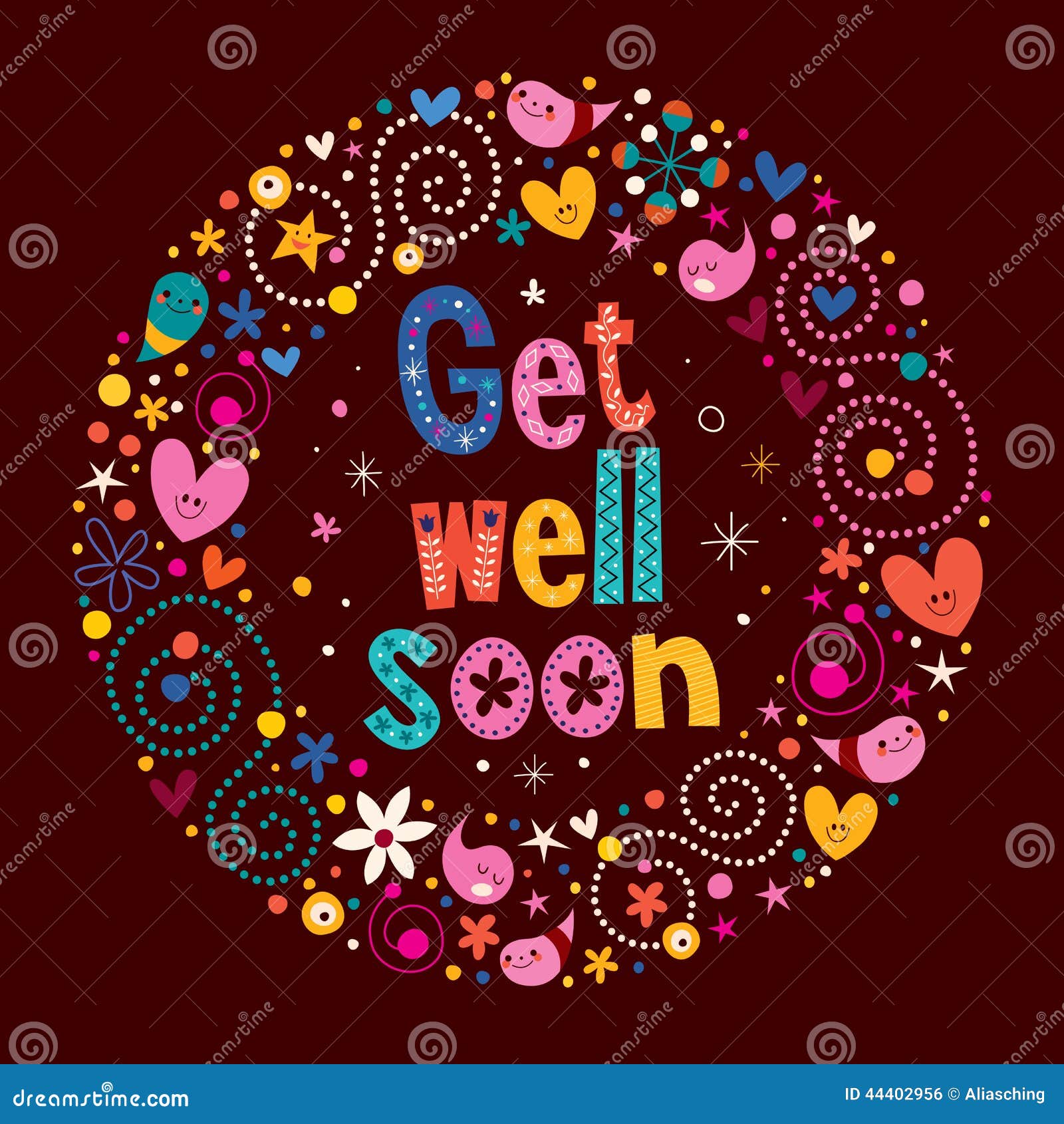 Get Well Soon, Greeting Card. Visiting Sick, Banner. Lettering ...