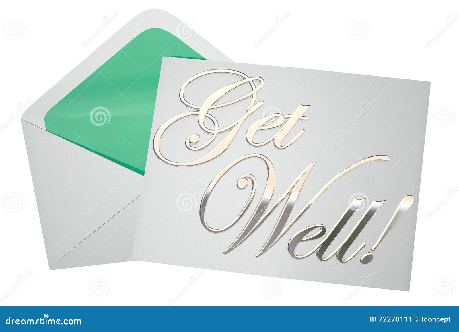 Get Well Soon Wishes Card Note Letter Envelope Stock Illustration ...