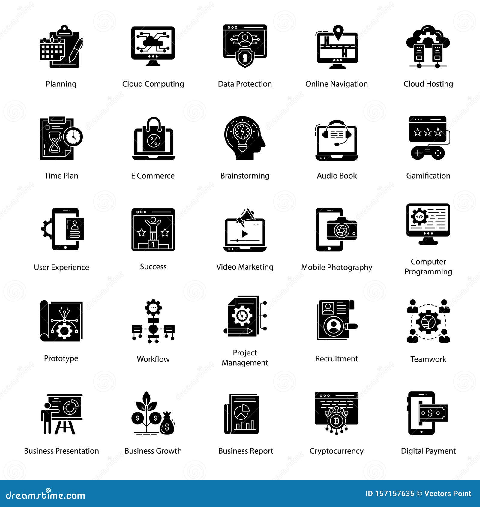 Ui Design Solid Vectors Pack Stock Vector - Illustration of lock ...