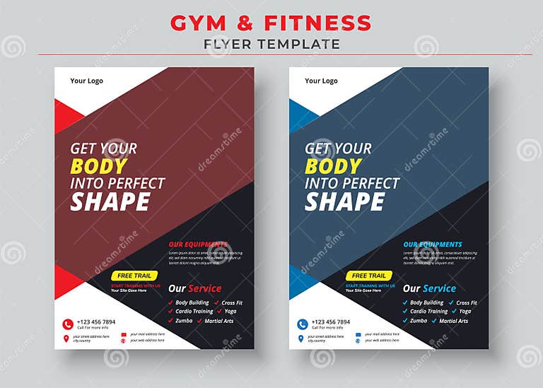 Get Your Body Into Perfect Shape Gym Flyer Gym Fitness Flyer Template