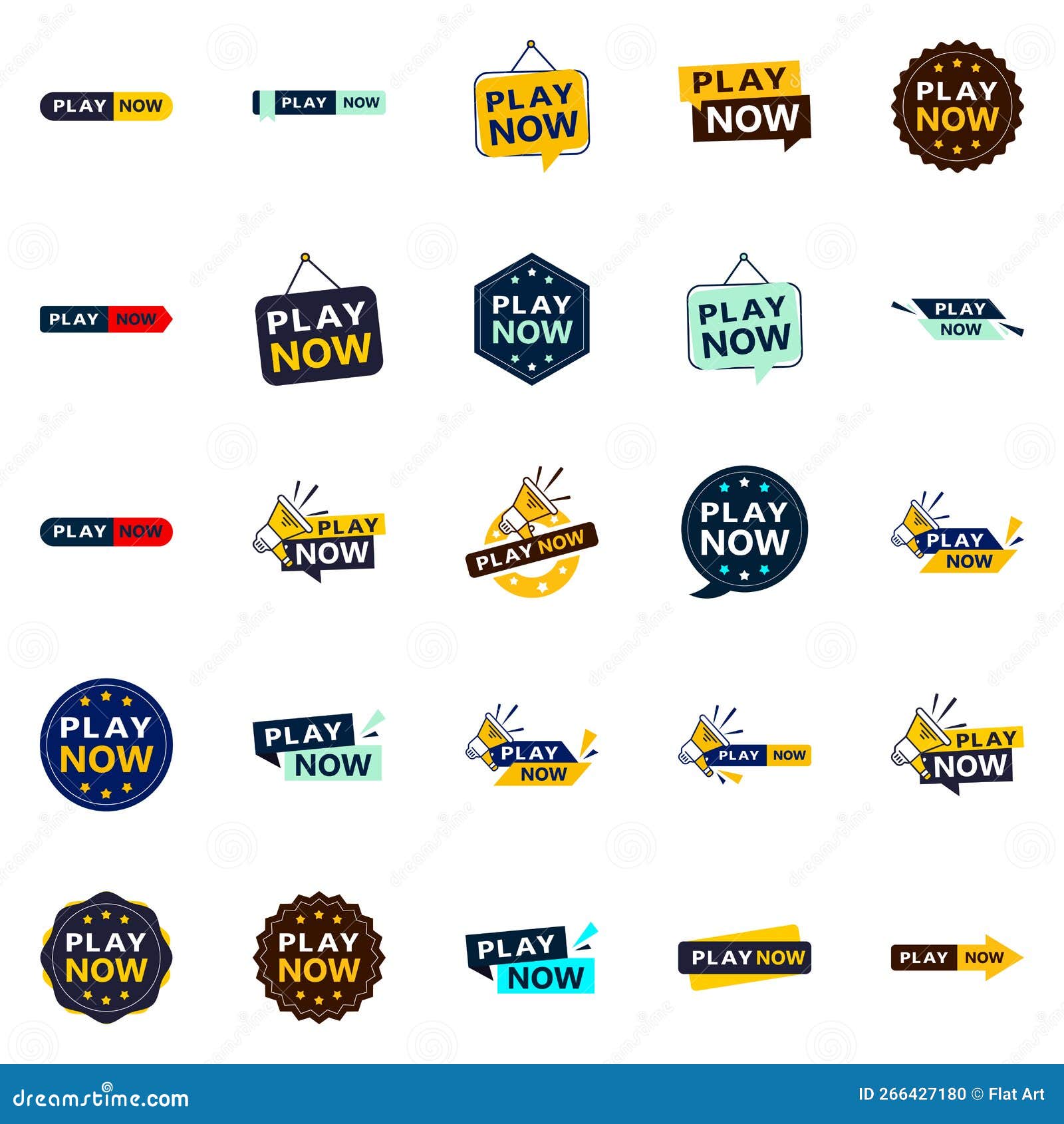 Get Your Customers Excited with Our Pack of 25 Play Now Banners Stock ...