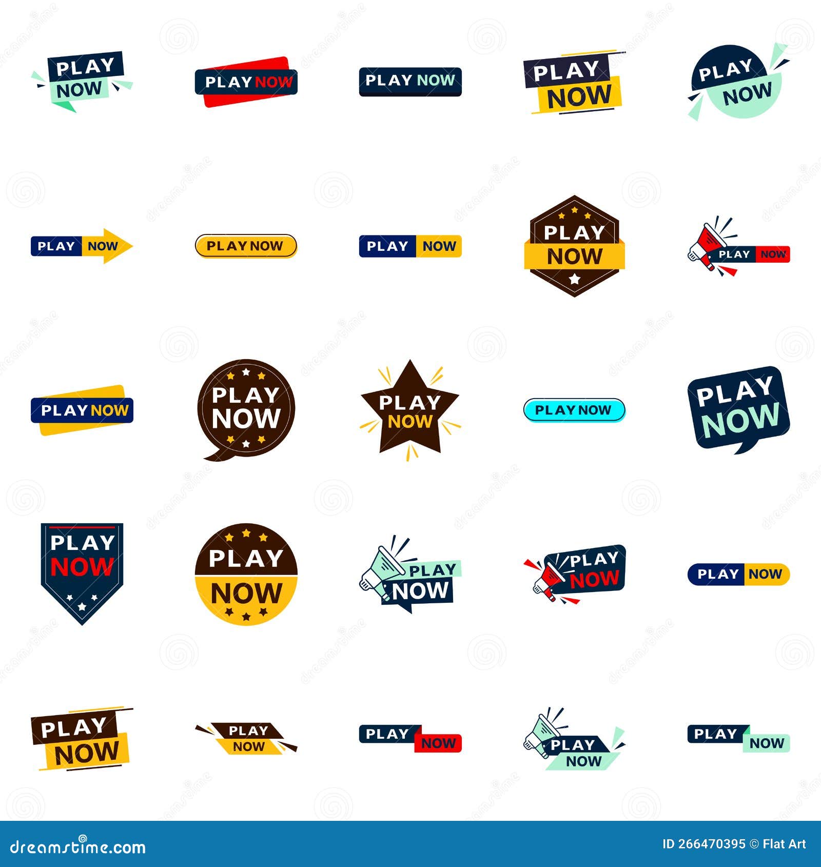 Get Your Customers Playing with Our Pack of 25 Play Now Banners Stock ...