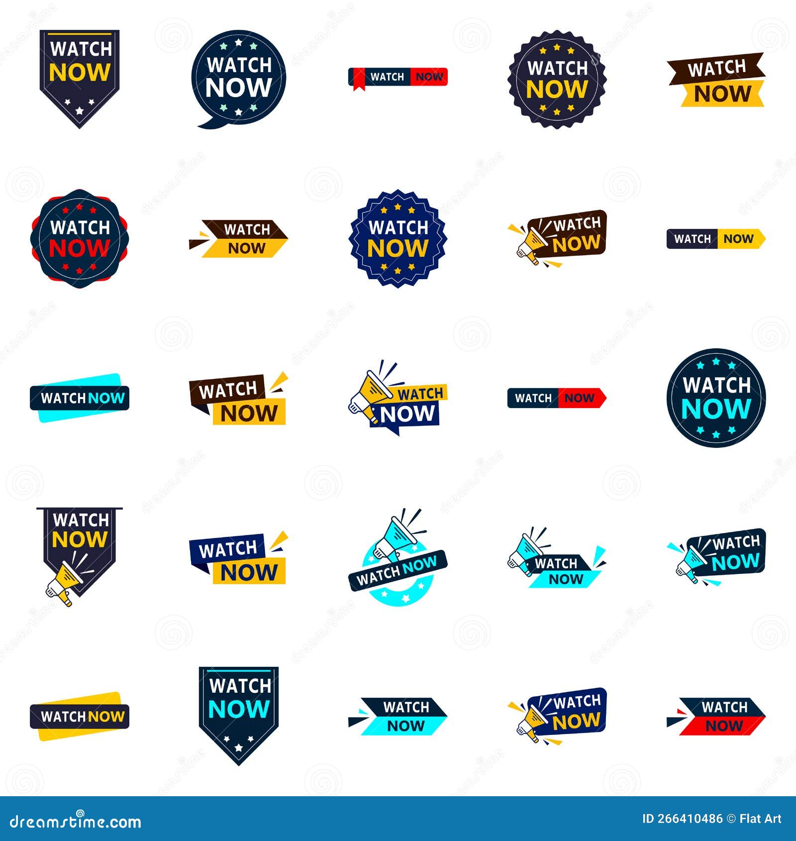 Get Your Customers Watching with Our Pack of 25 Watch Now Banners Stock ...