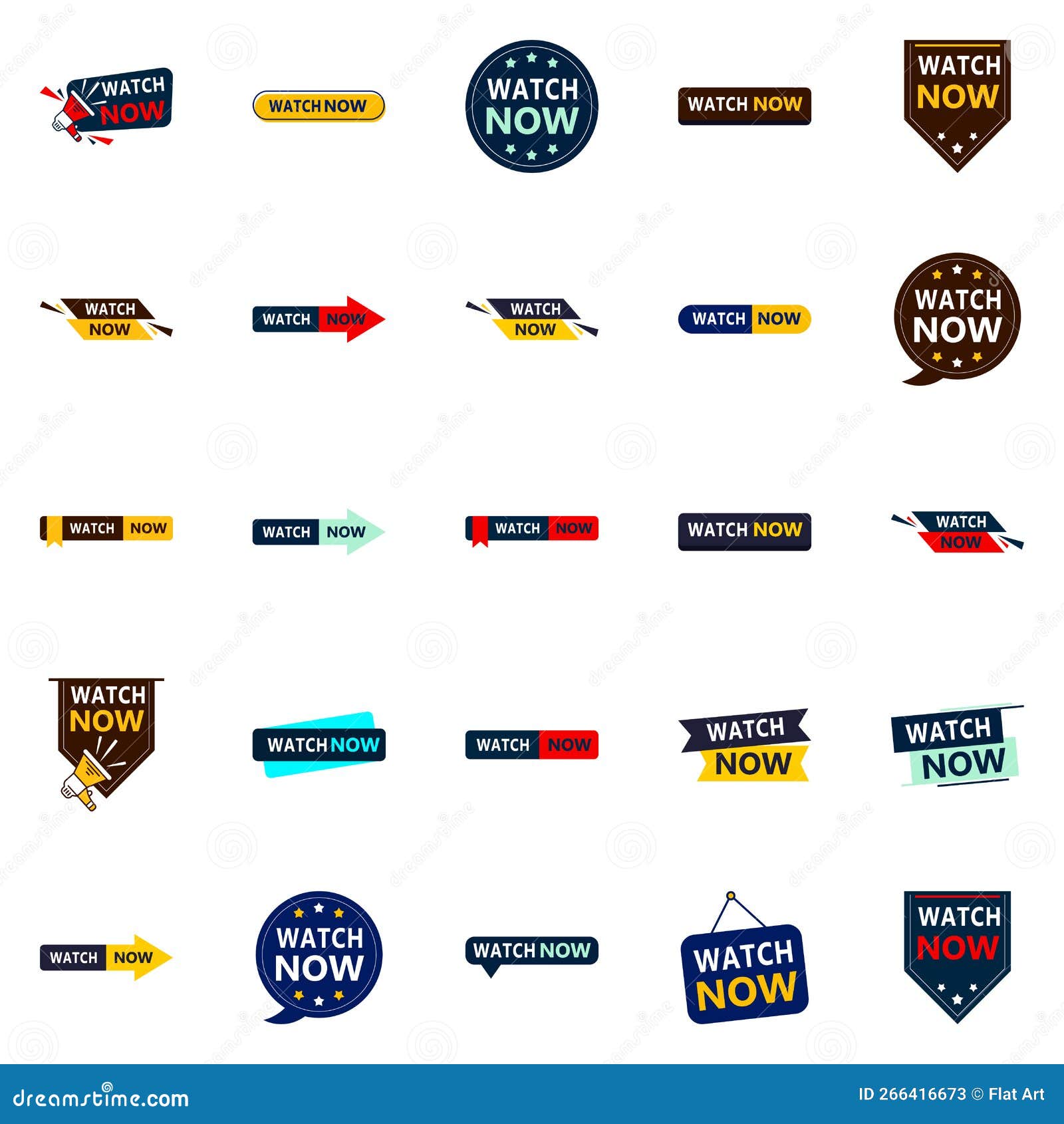 Get Your Customers Watching with Our Pack of 25 Watch Now Banners Stock ...