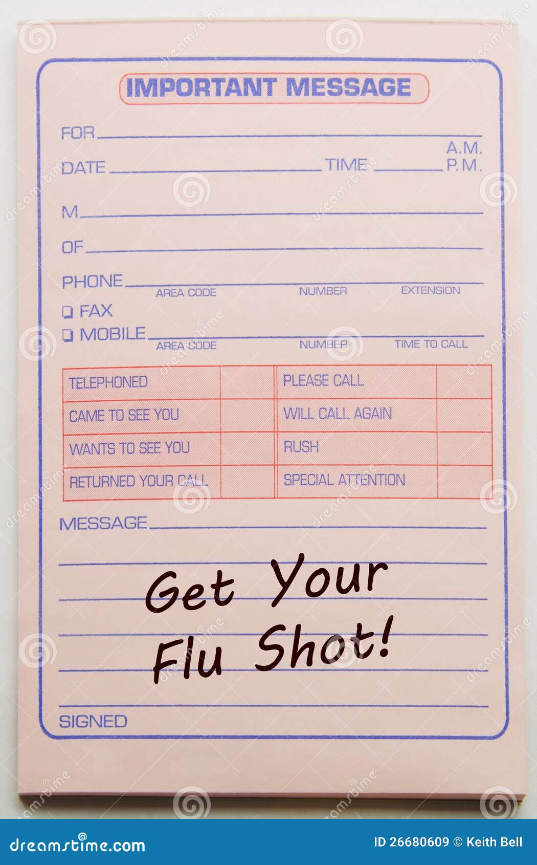 Get Your Flu Shot Important Message Stock Image - Image of reminder ...