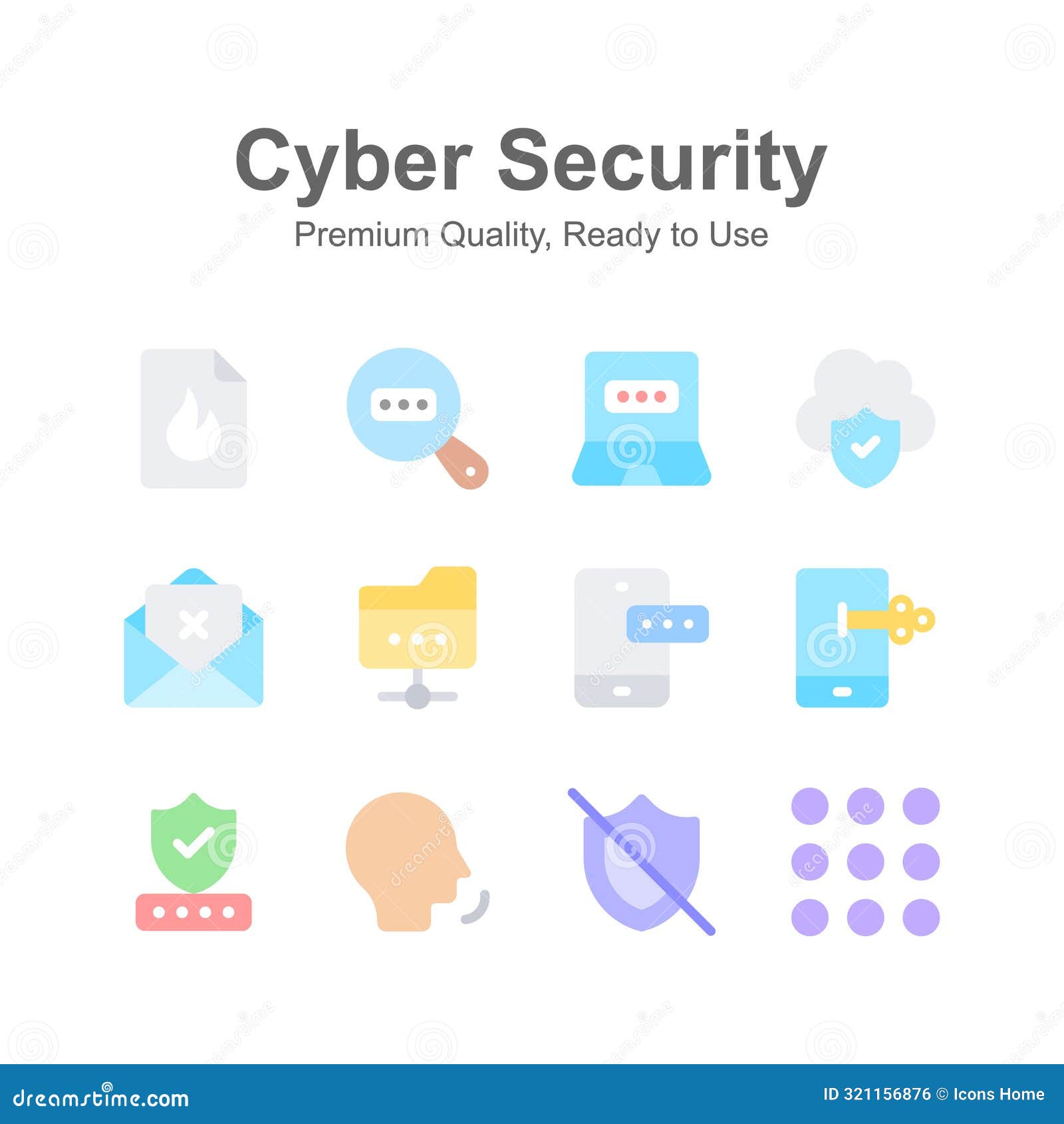 Get Your Hands on this Beautiful Cyber Security Icons Set Stock Vector ...
