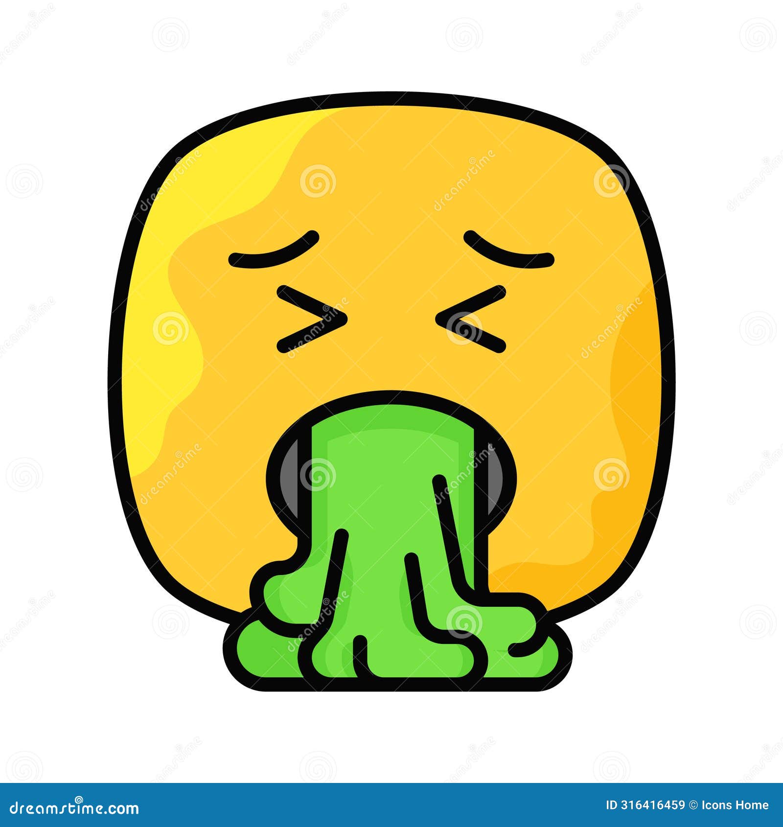 Get Your Hands on this Trendy Vomiting Emoji Icon Design Stock ...