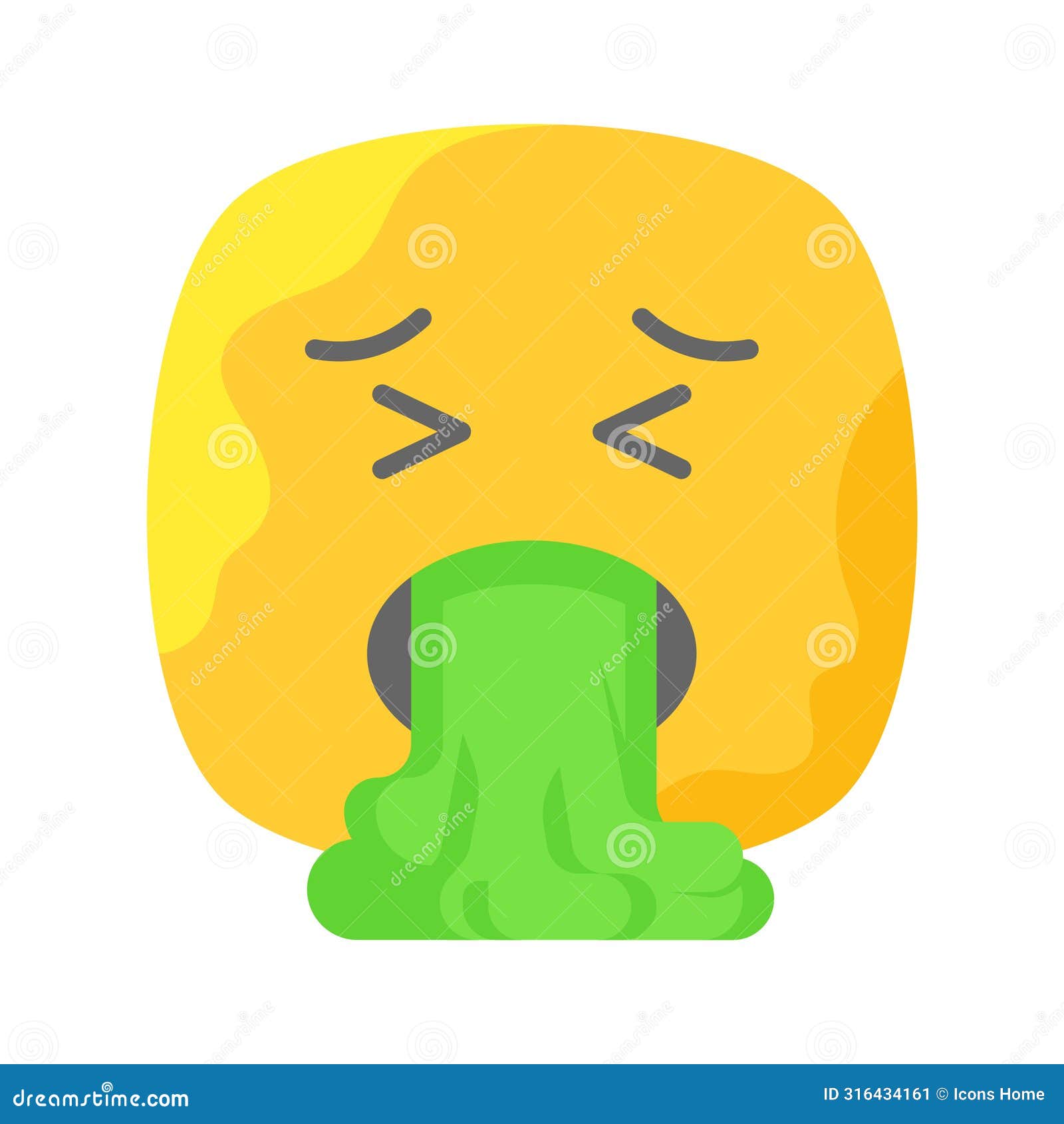 Vomiting Emoji Illustration Isolated On Blue Screen | CartoonDealer.com ...