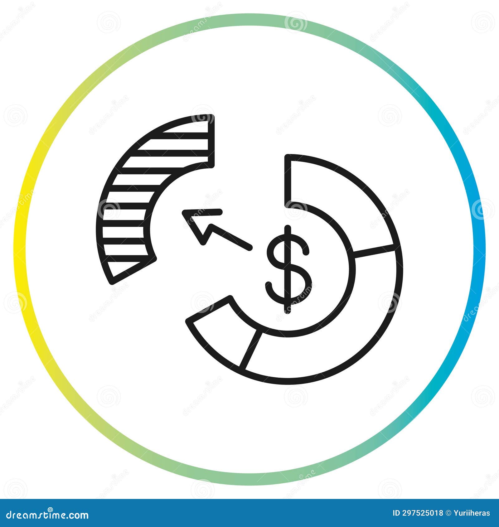 Get Your Share Icon, Pie Chart with Dollar, Market Share Stock ...