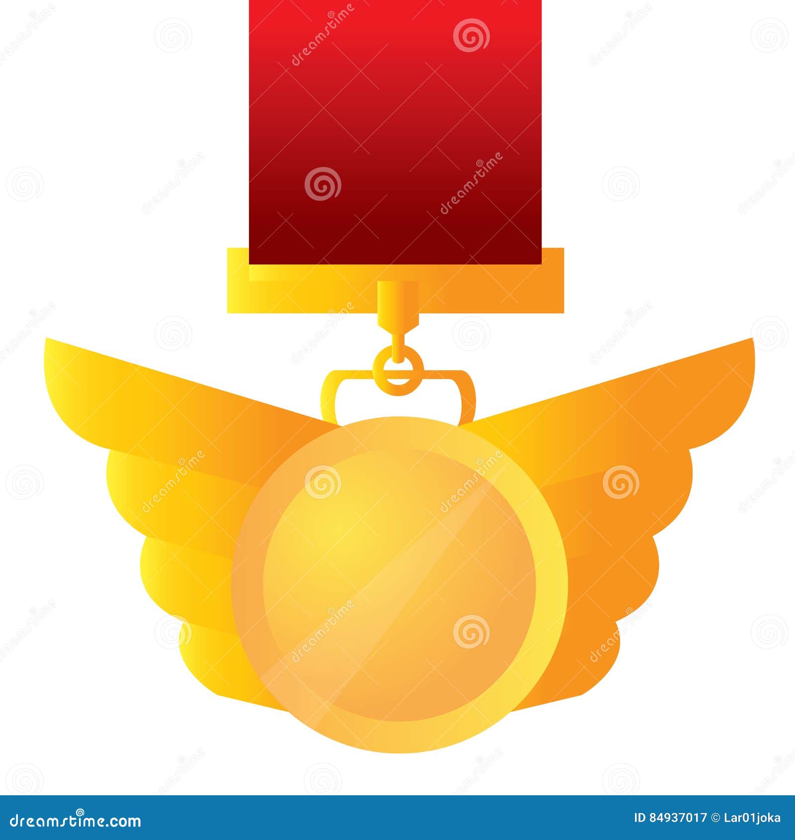 Getrennte goldene Medaille vektor abbildung. Illustration von rund ...