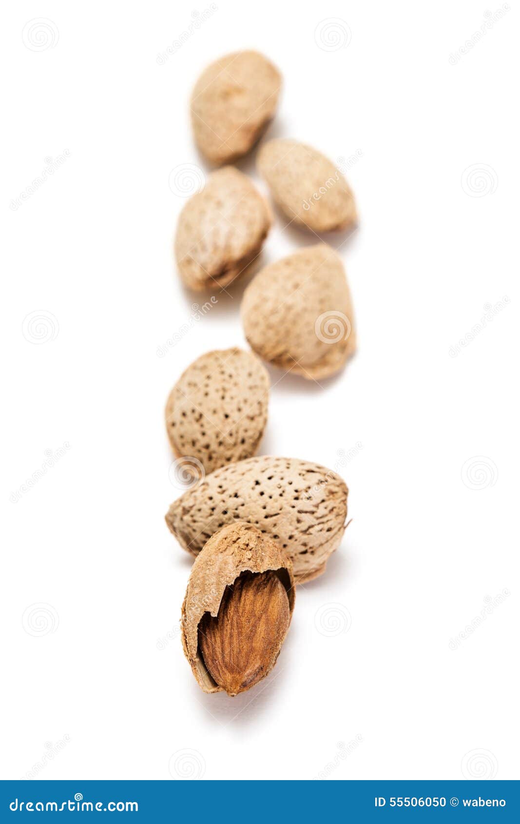 Getrocknete Mandeln stockfoto. Bild von nachricht, braun - 55506050