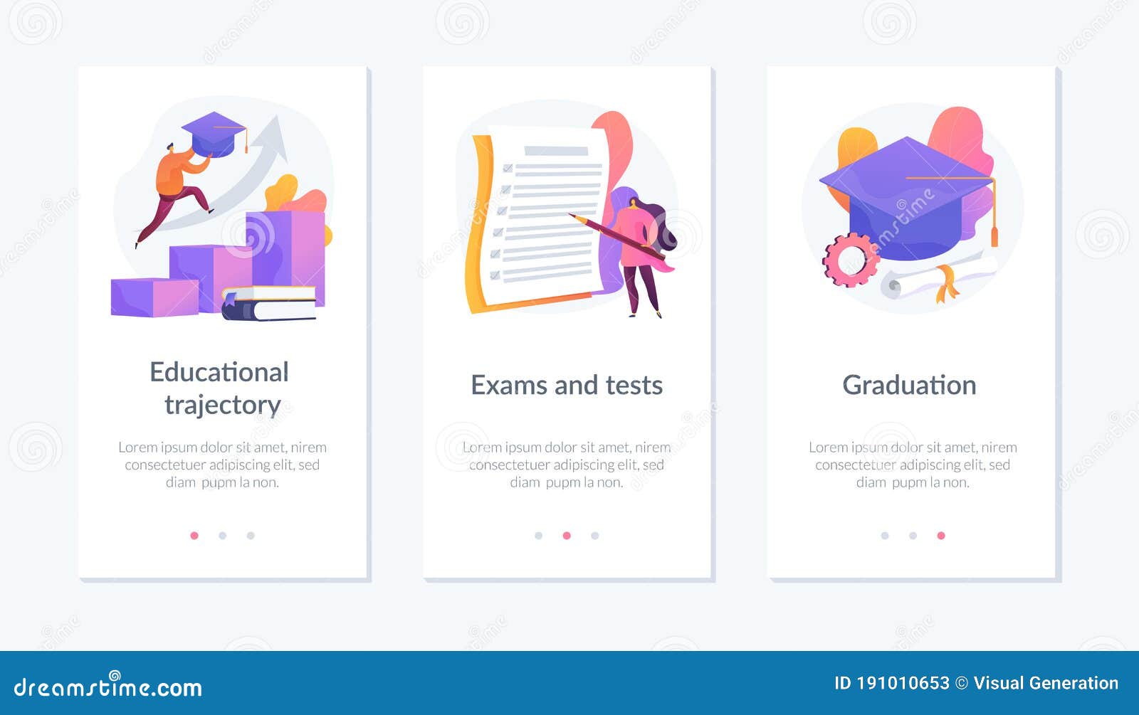 Getting an Academic Degree App Interface Template. Stock Vector ...