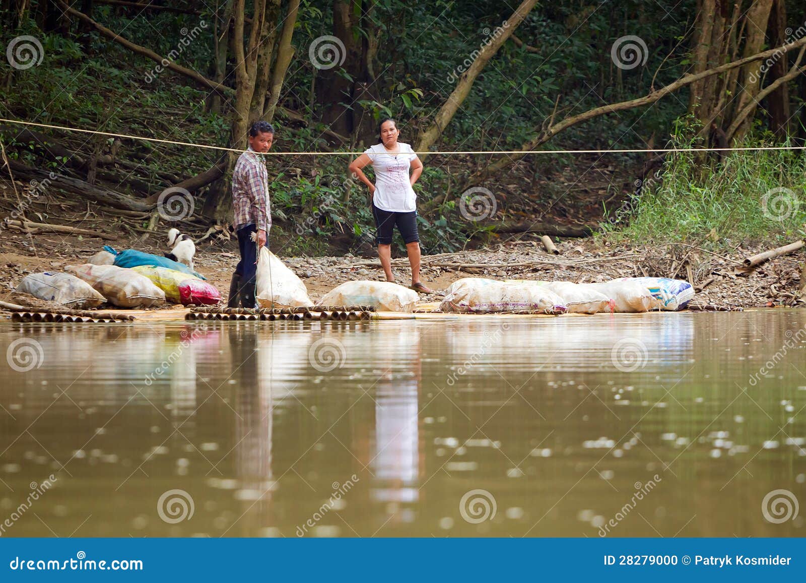 Getting Across the River with the Raft Editorial Image - Image of lake ...