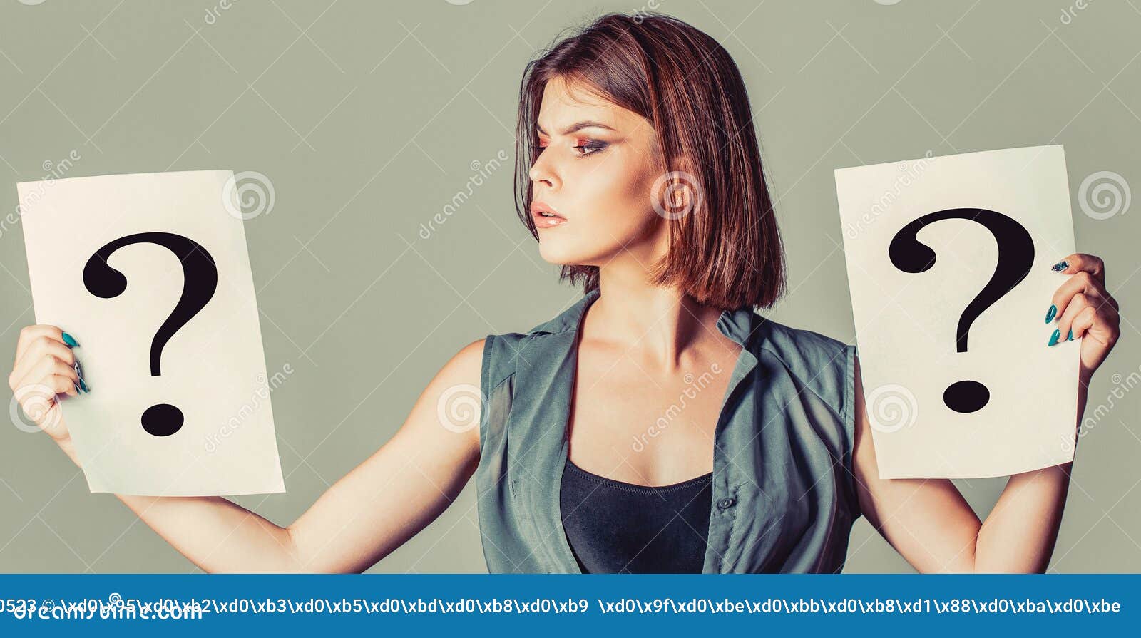 Getting Answers, Thinking. Girl Question Stock Image - Image of ...