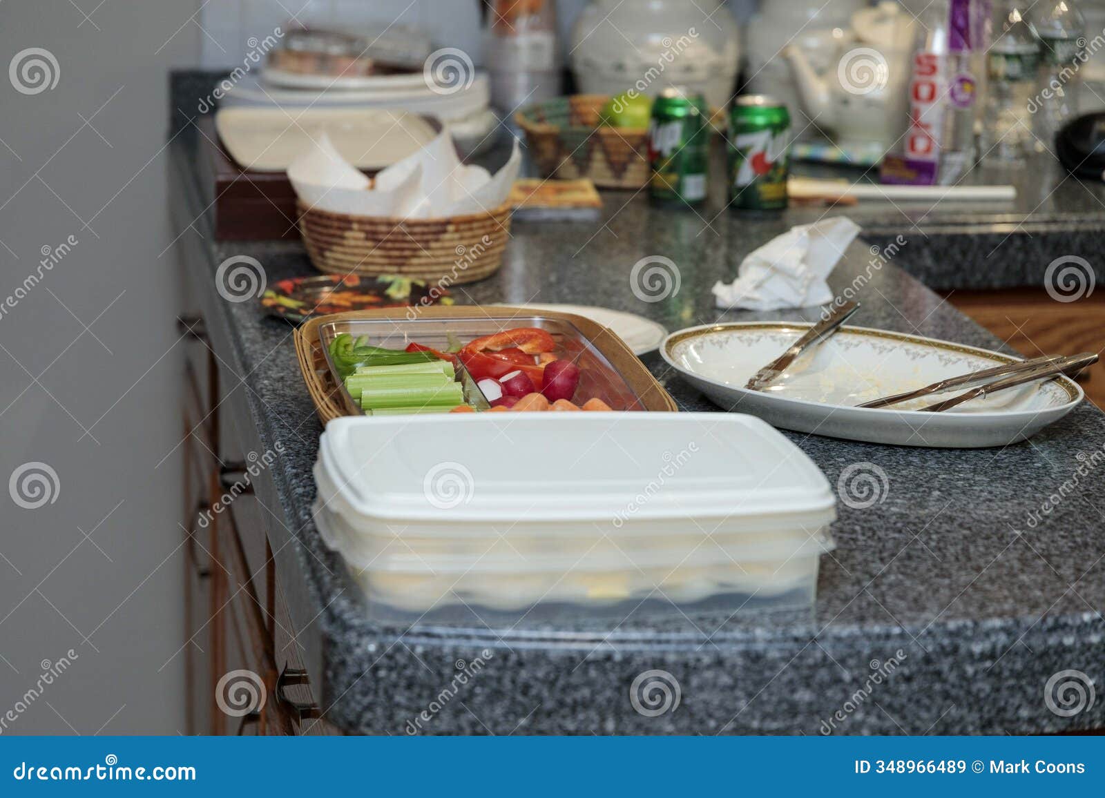Getting the Buffet Ready for the Thanksgiving Dinner is Self Serve Line ...